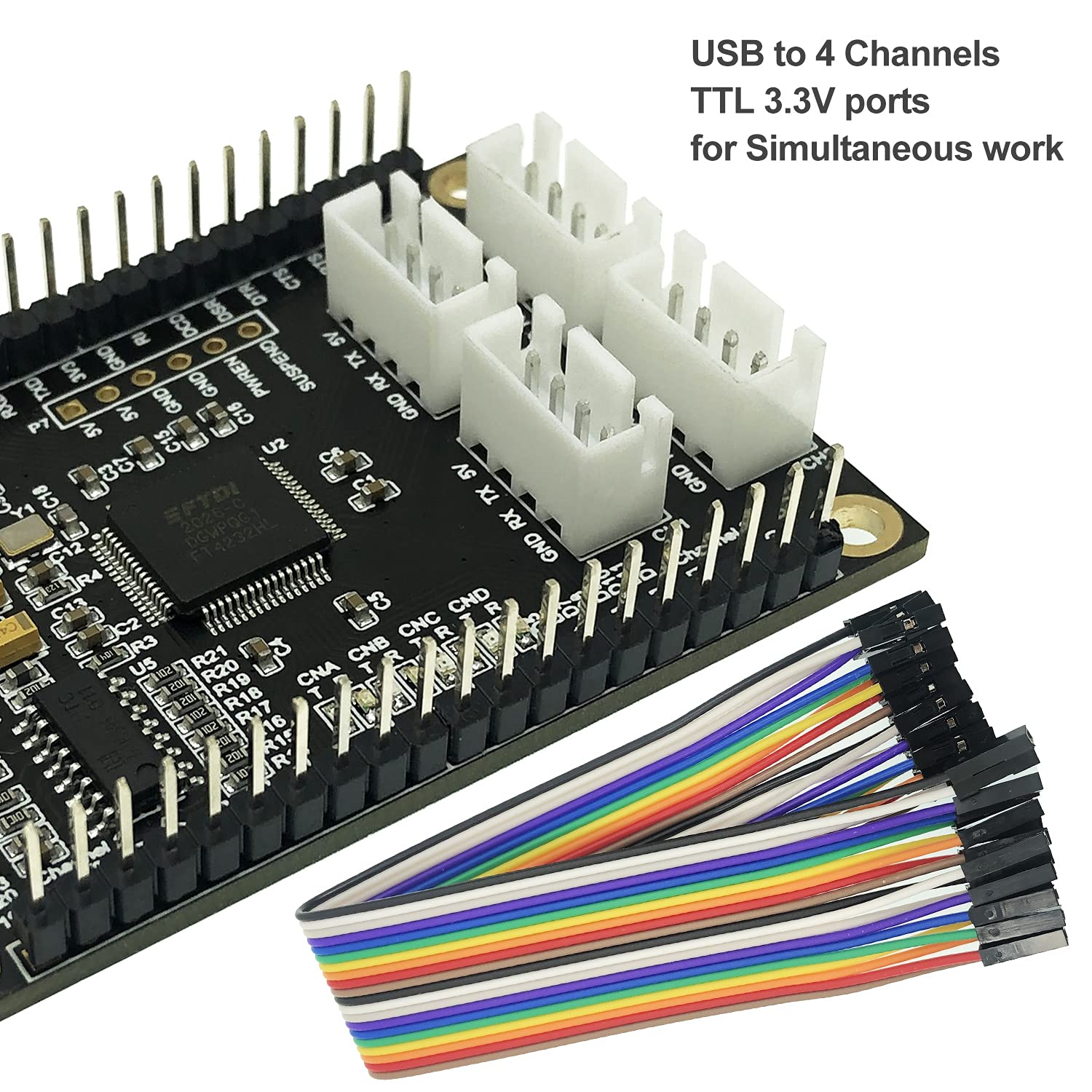 Buy innomaker 4 Channels USB to TTL Serial Adapter 3.3V Port FTDI ...