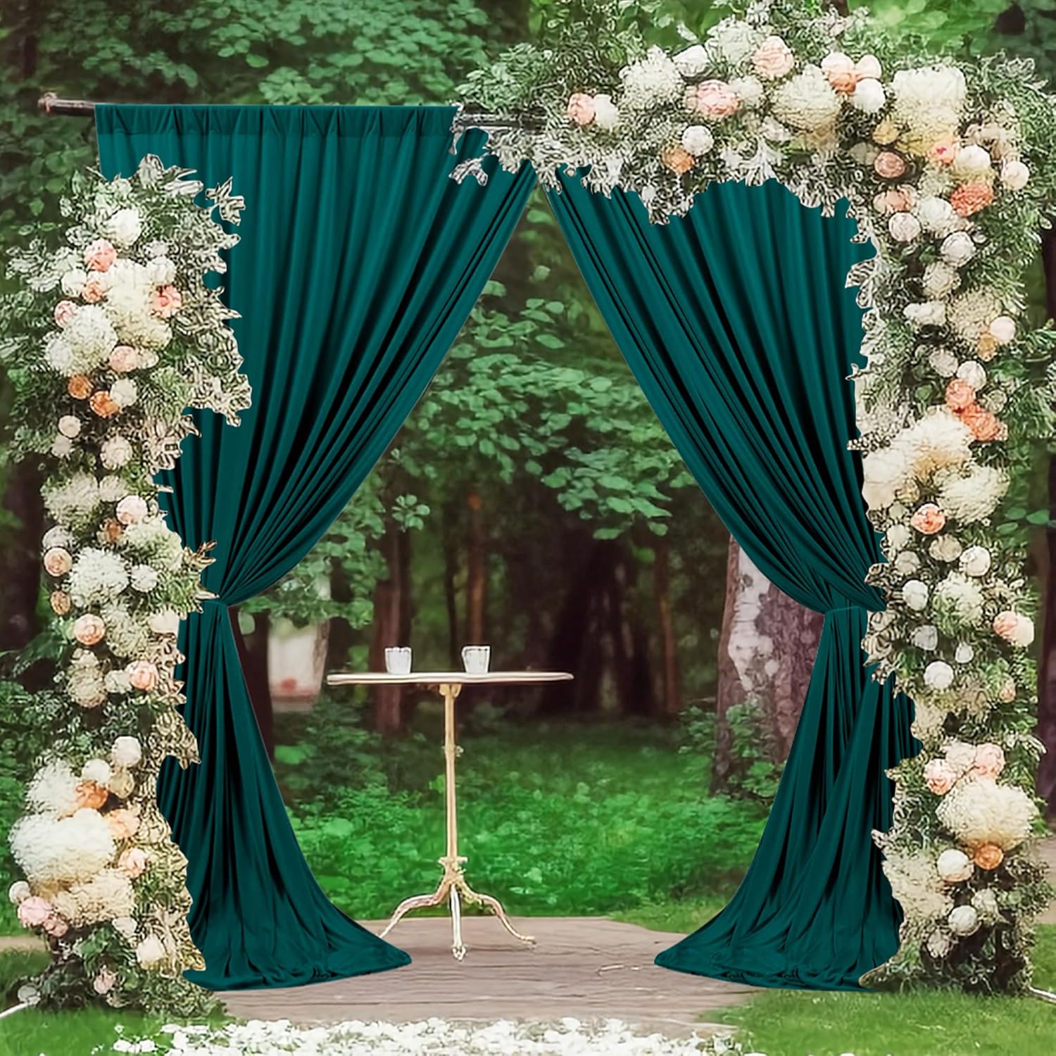 Amazon.com: MEETSKY 10ft x 8ft Hunter Green Backdrop Curtains for ...