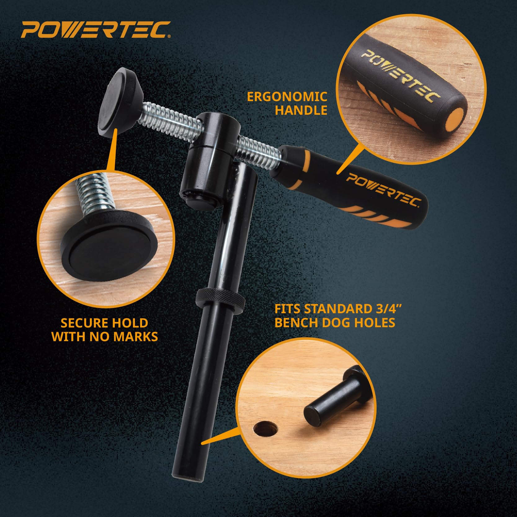 Snapklik.com : POWERTEC 71774-P2 180 Variable Screw Clamp