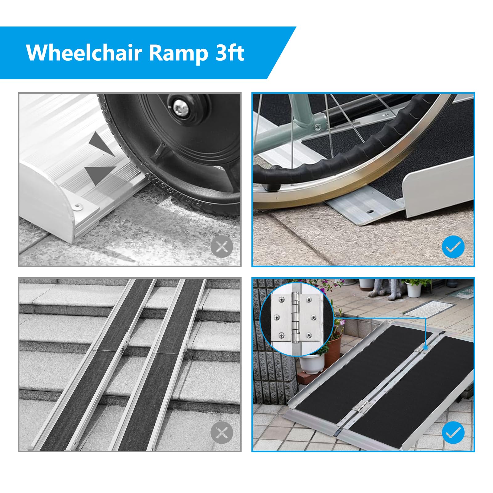 Snapklik.com : 3FT Portable Wheelchair Ramp, Folding Wheelchair Ramp ...