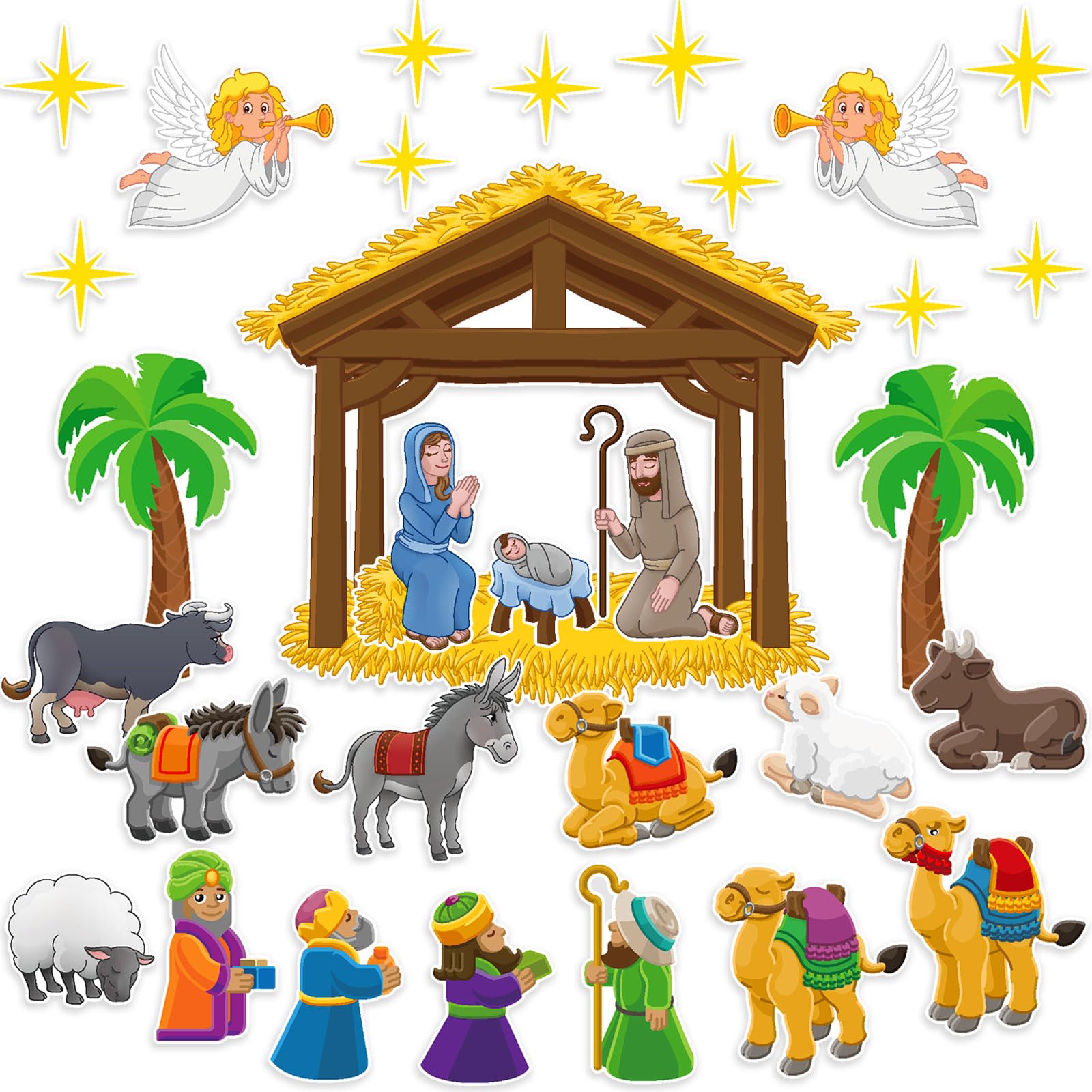 Snapklik.com : Remerry 33 Pcs Birth Of Jesus Felt Figures Nativity Felt ...