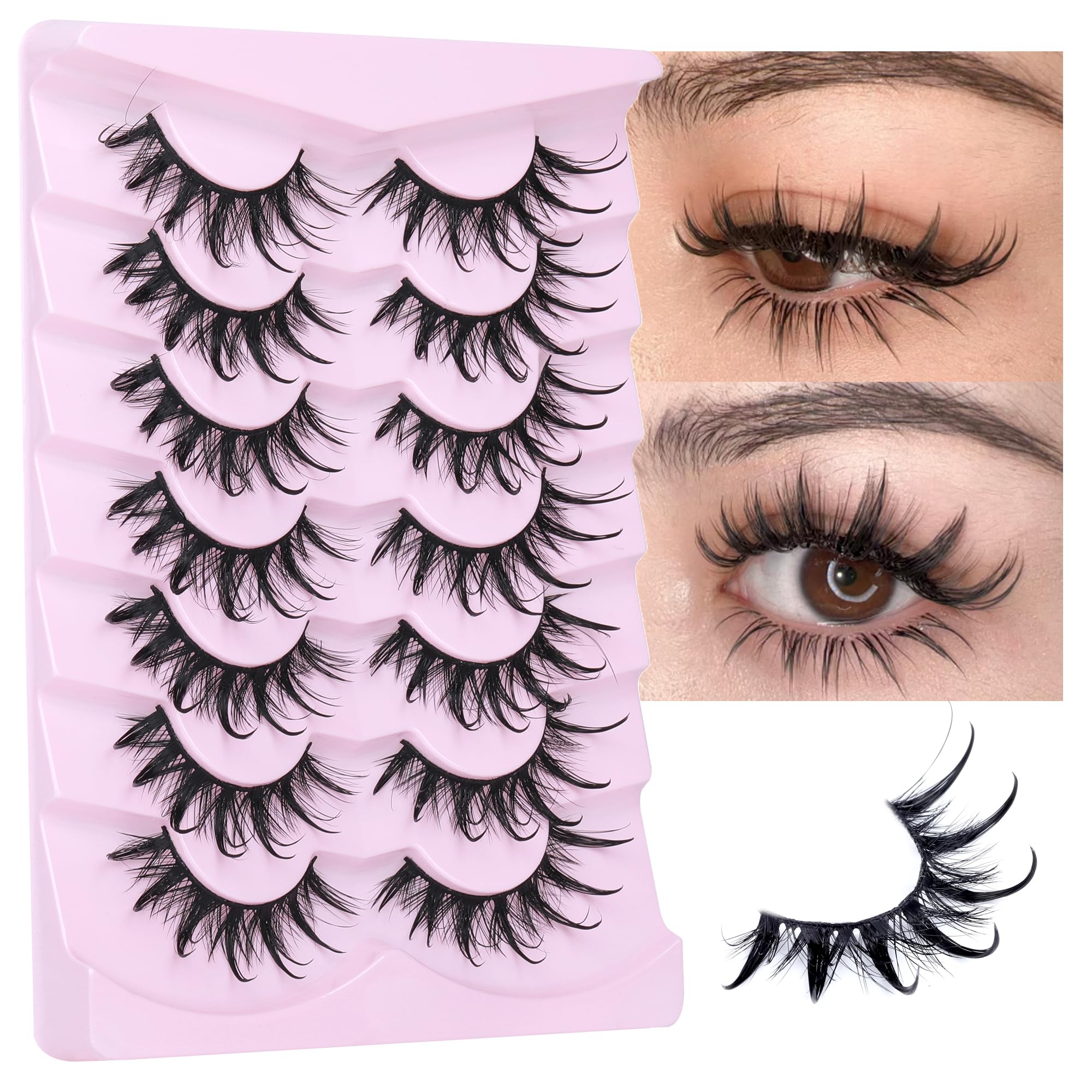 Amazon.com: EYDEVRO Manga Lashes Wet Look Thai Style Anime Cosplay ...