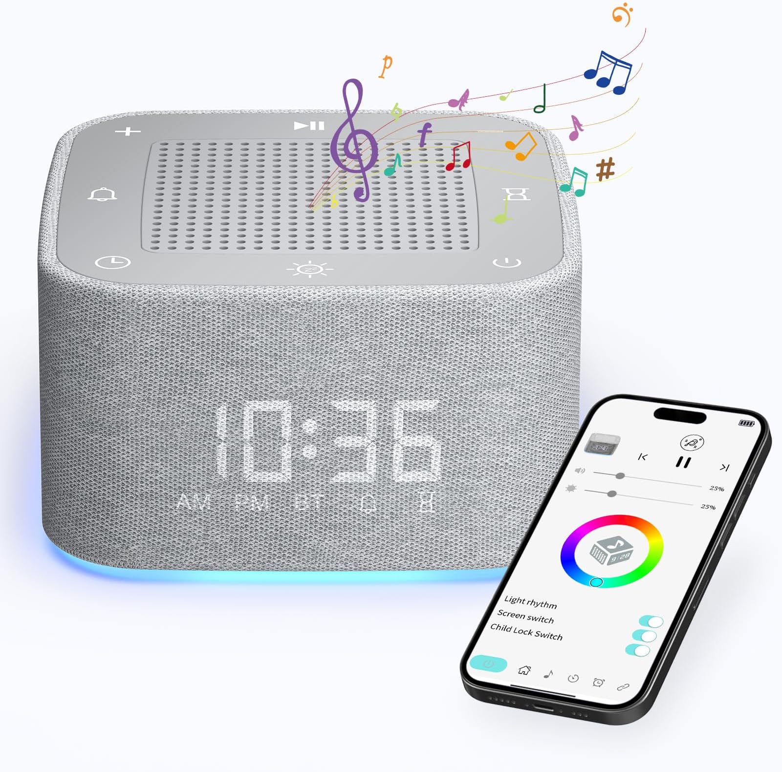 Amazon.com: JAMYOK Sunrise Alarm Clock Wake Up Light, White Noise Sound ...