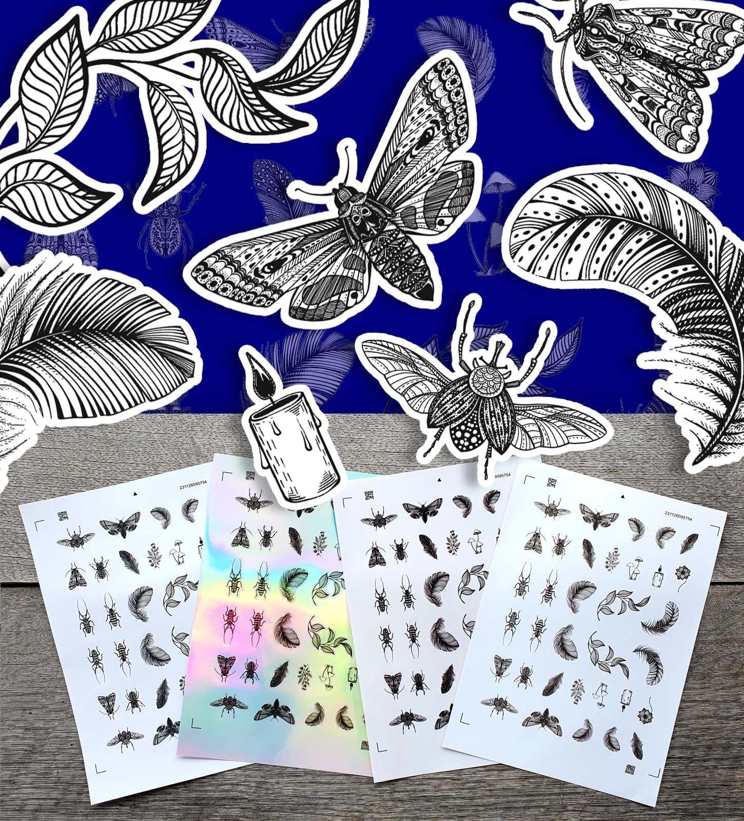 Amazon.com: Stickers Pack (Over 150 Stickers) Amazing Fineline Drawings ...