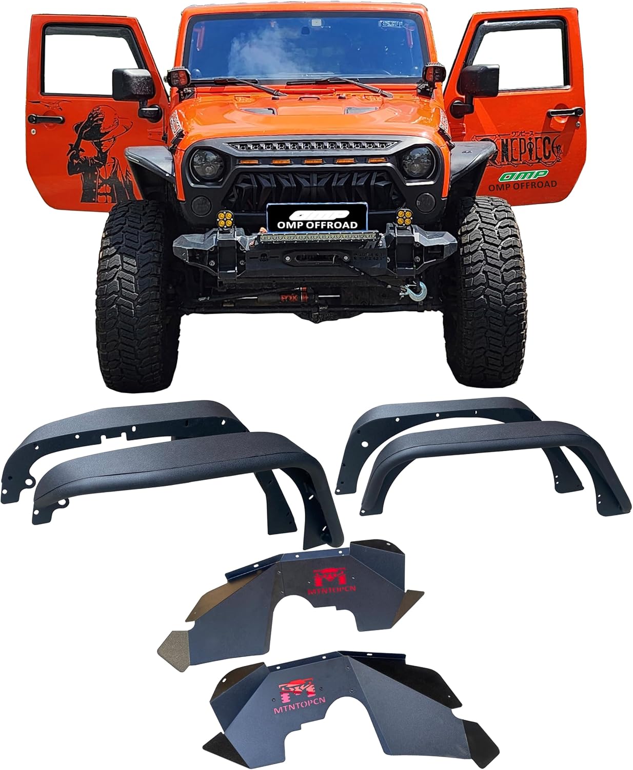 Amazon.com: OMP OFFROAD Rugged Steel Fender Flares and Front Inner Fender liners compatible for ...