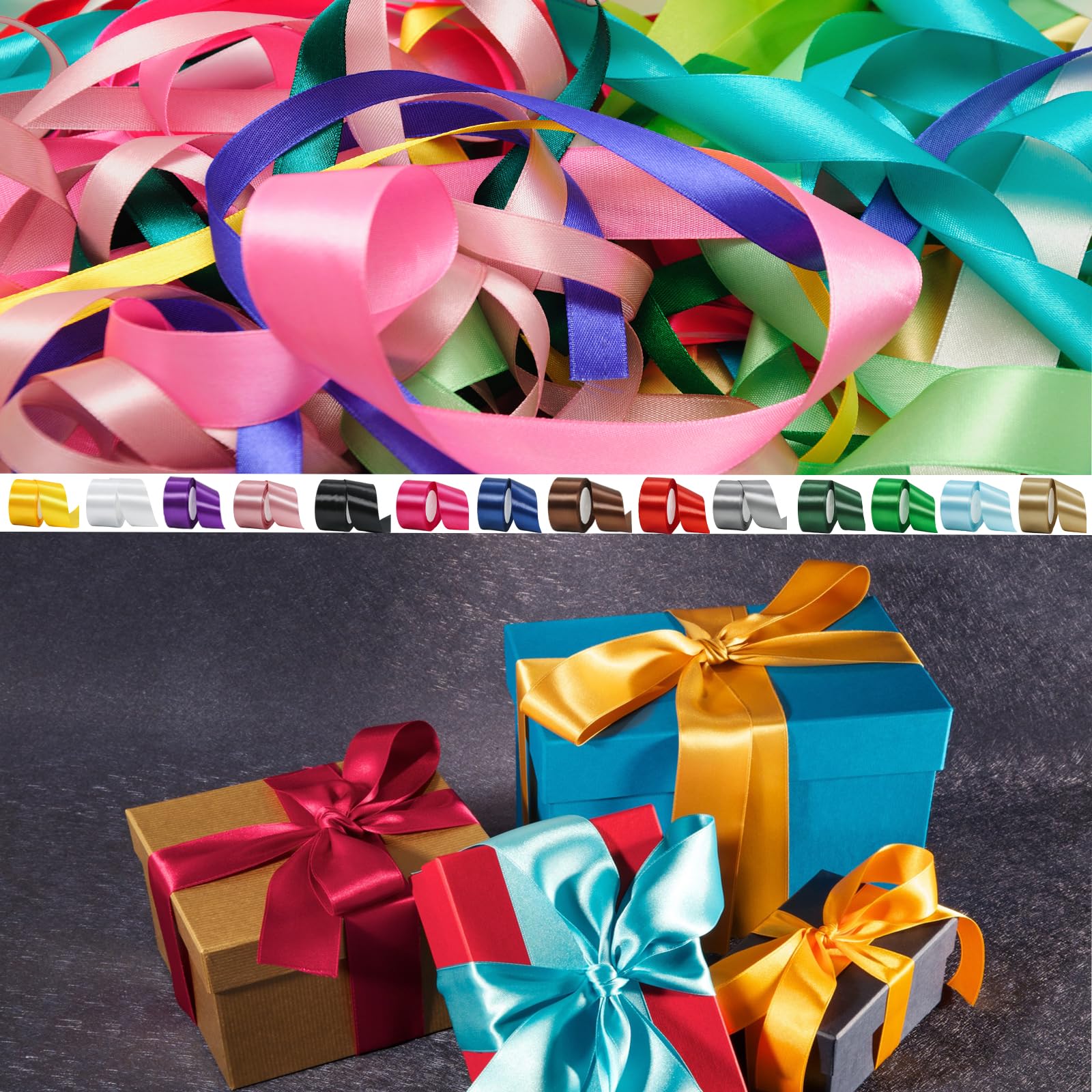 Wide Coffee Ribbon 50mm Satin Ribbons for Gift Wrapping,22m 1.9Inch ...