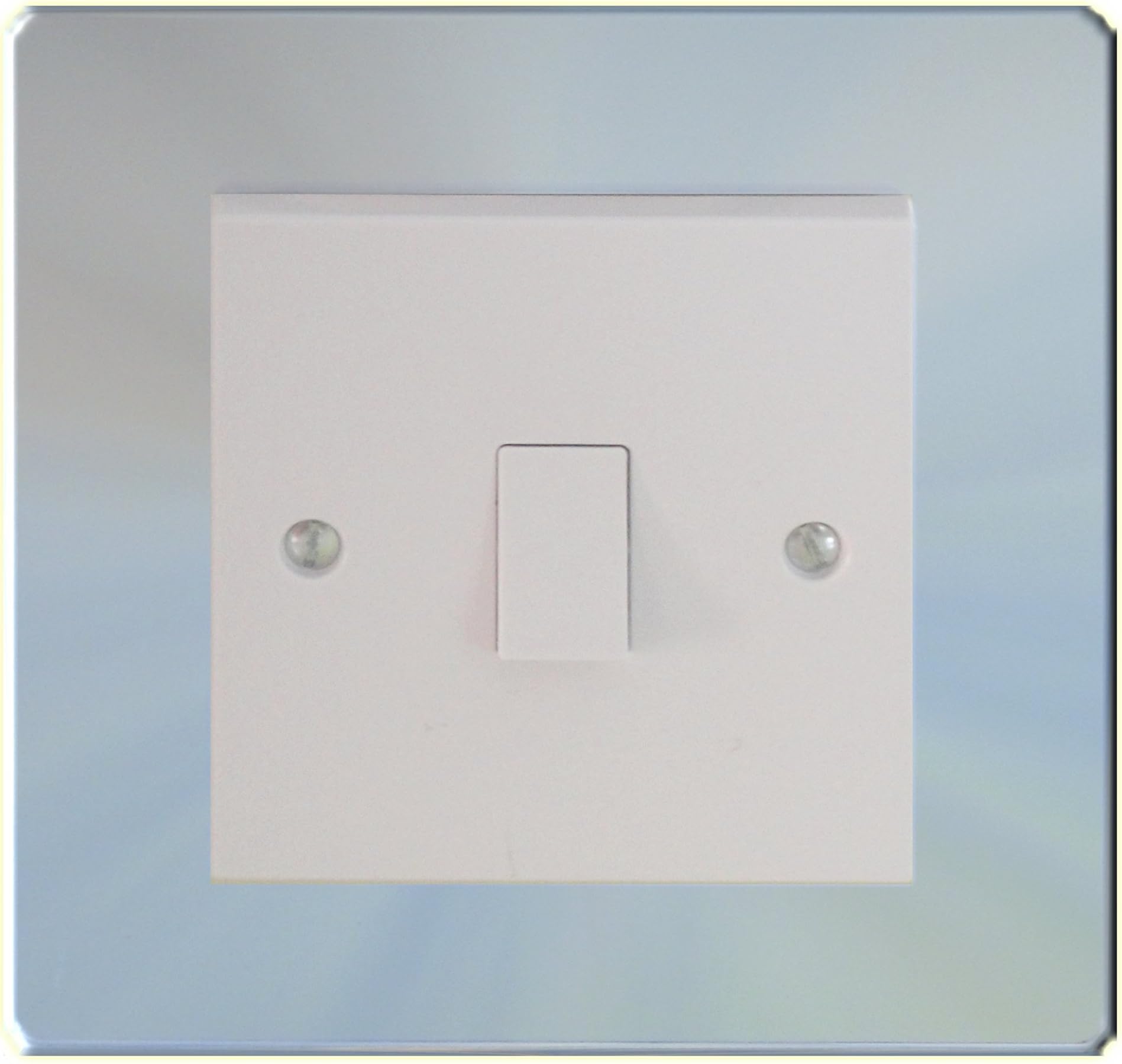 Single Light Switch Surround Acrylic Finger Plate Panel Socket (Silver ...