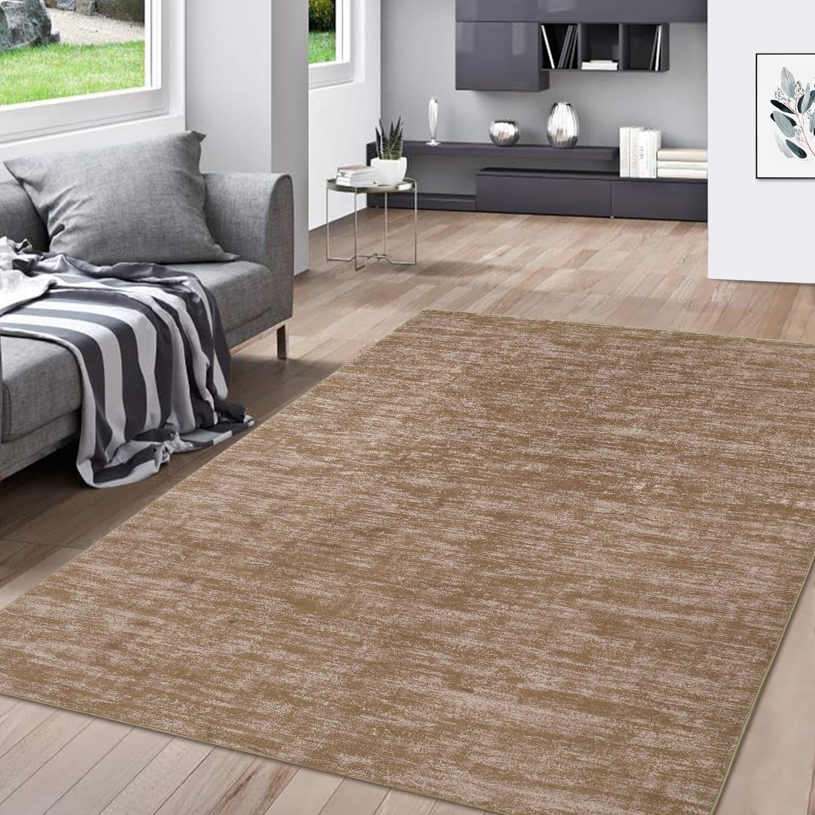 Amazon.com: RUGSREAL Large Solid Machine Washable Area Rug Non-Slip Low ...