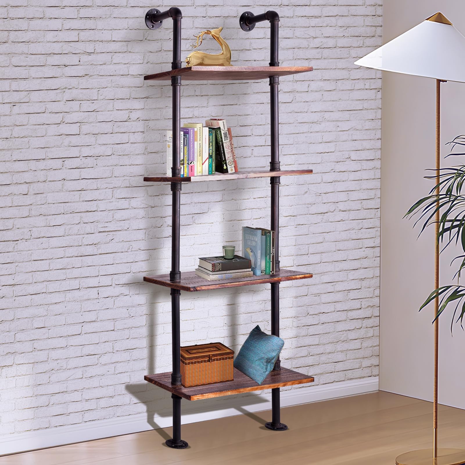 Pvc Pipe Bookshelf 4 Shelves Multipurpose Plastic Rack( Heavy PVC Pipe