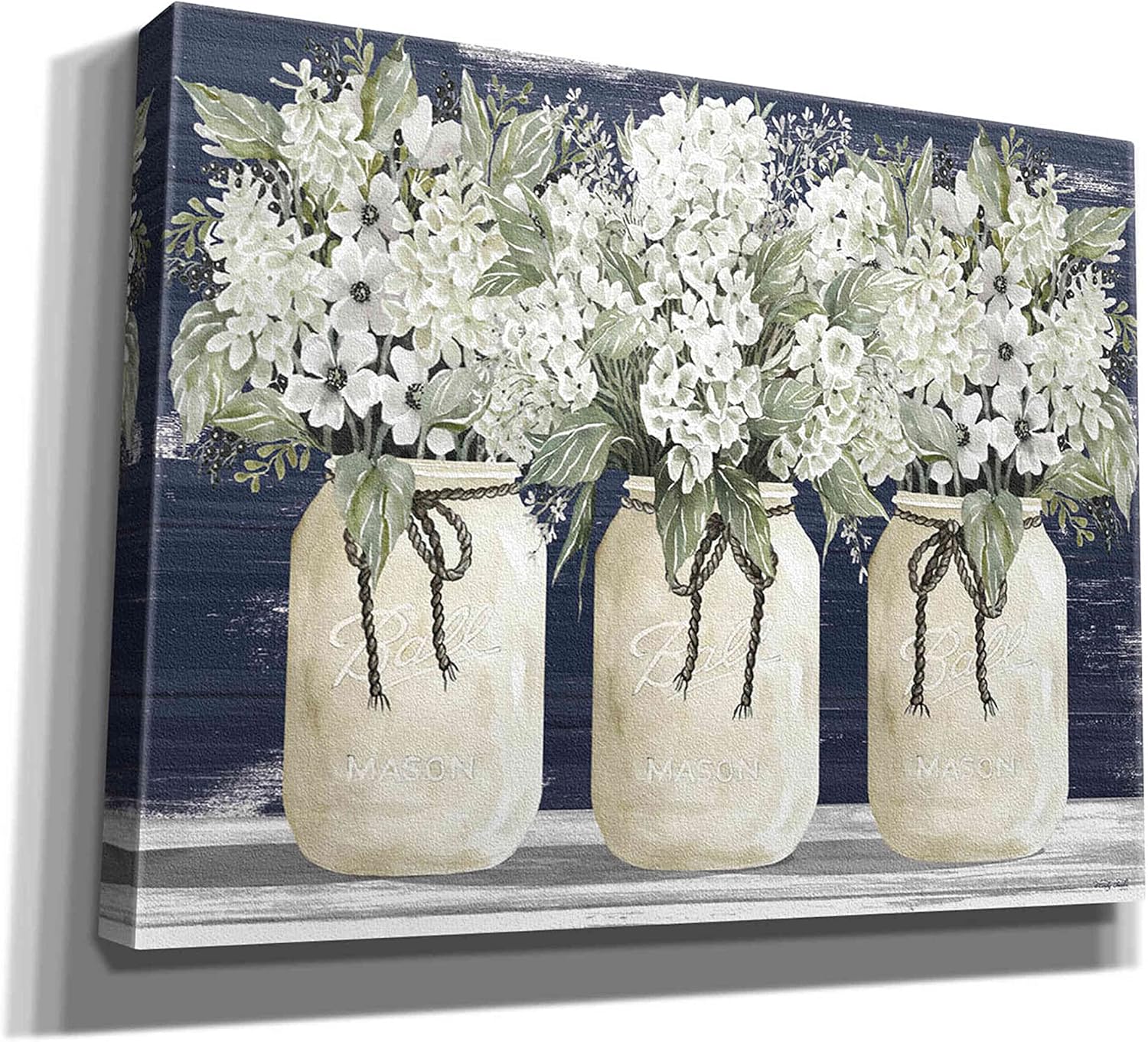 Trío floral blanco de Cindy Jacobs, arte de pared en lienzo, 16 x 12 ...