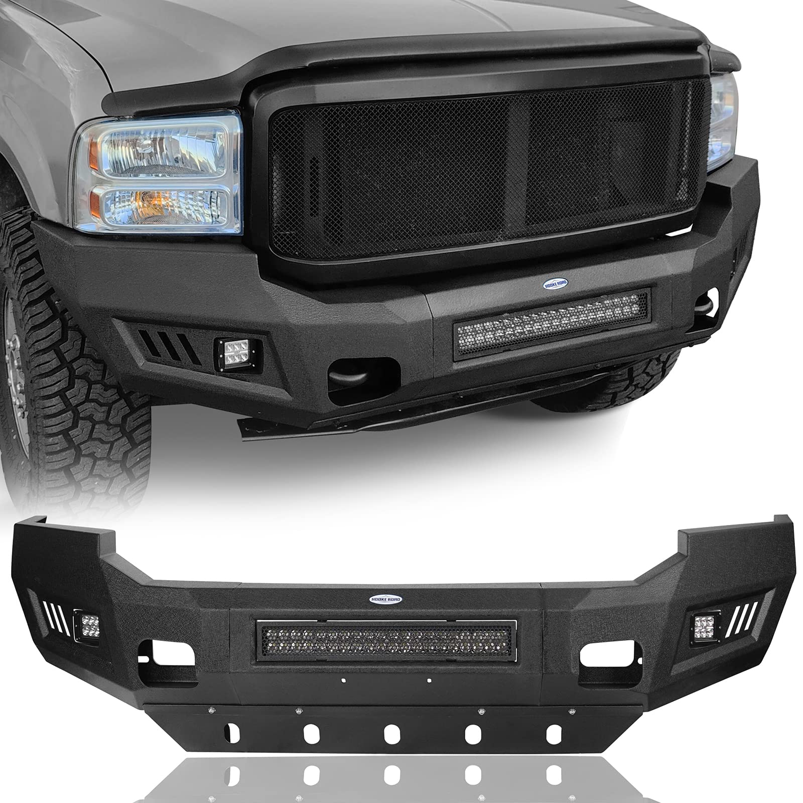 Amazon.com: Hooke Road 05-07 F250 F350 Front Bumper for 2005 2006 2007 ...