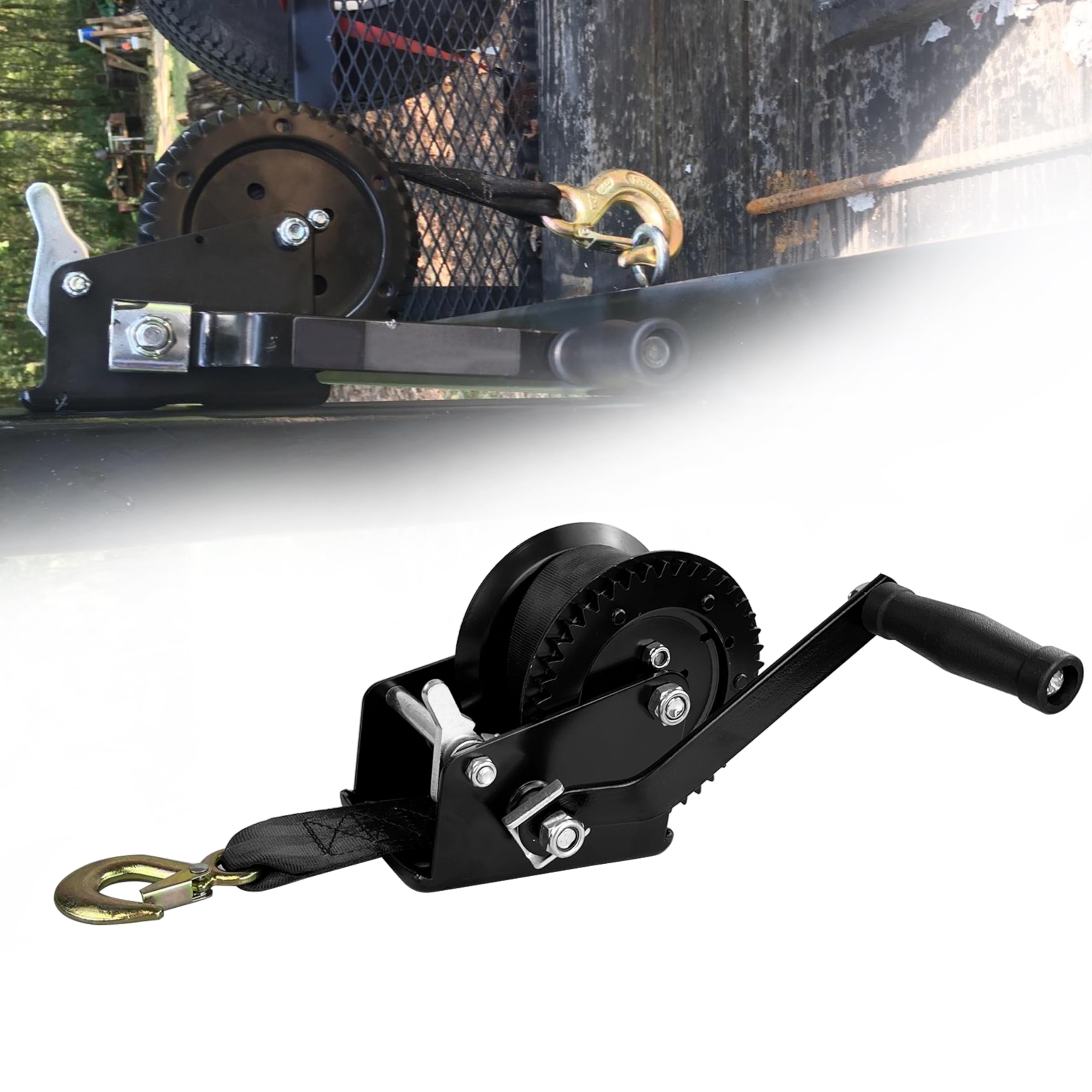 Amazon.com: YIYITOOLS 1600lbs Boat Trailer Winch,Heavy Duty Hand Winch ...