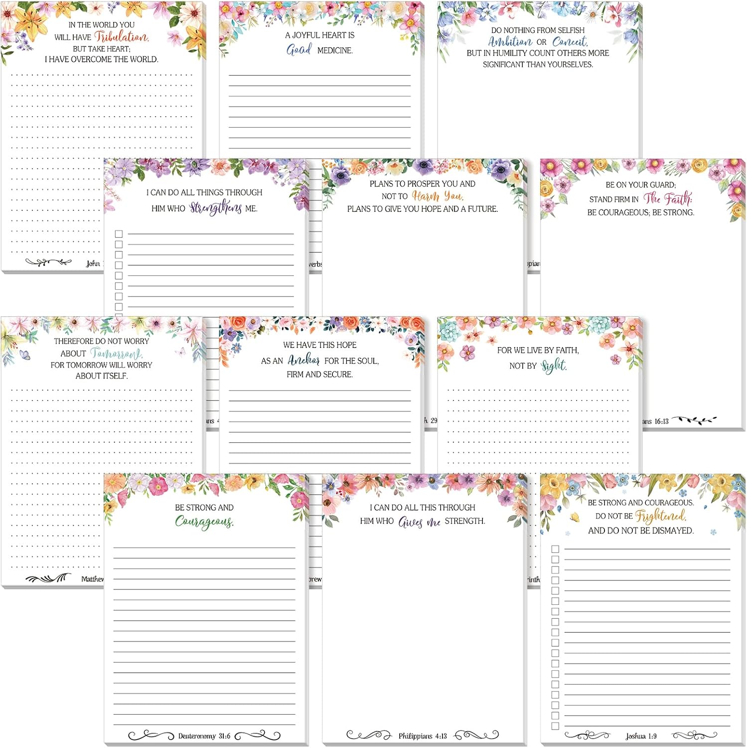 Amazon.com : Harloon 36 Pcs Christian Notepads Inspirational Memo Pads ...