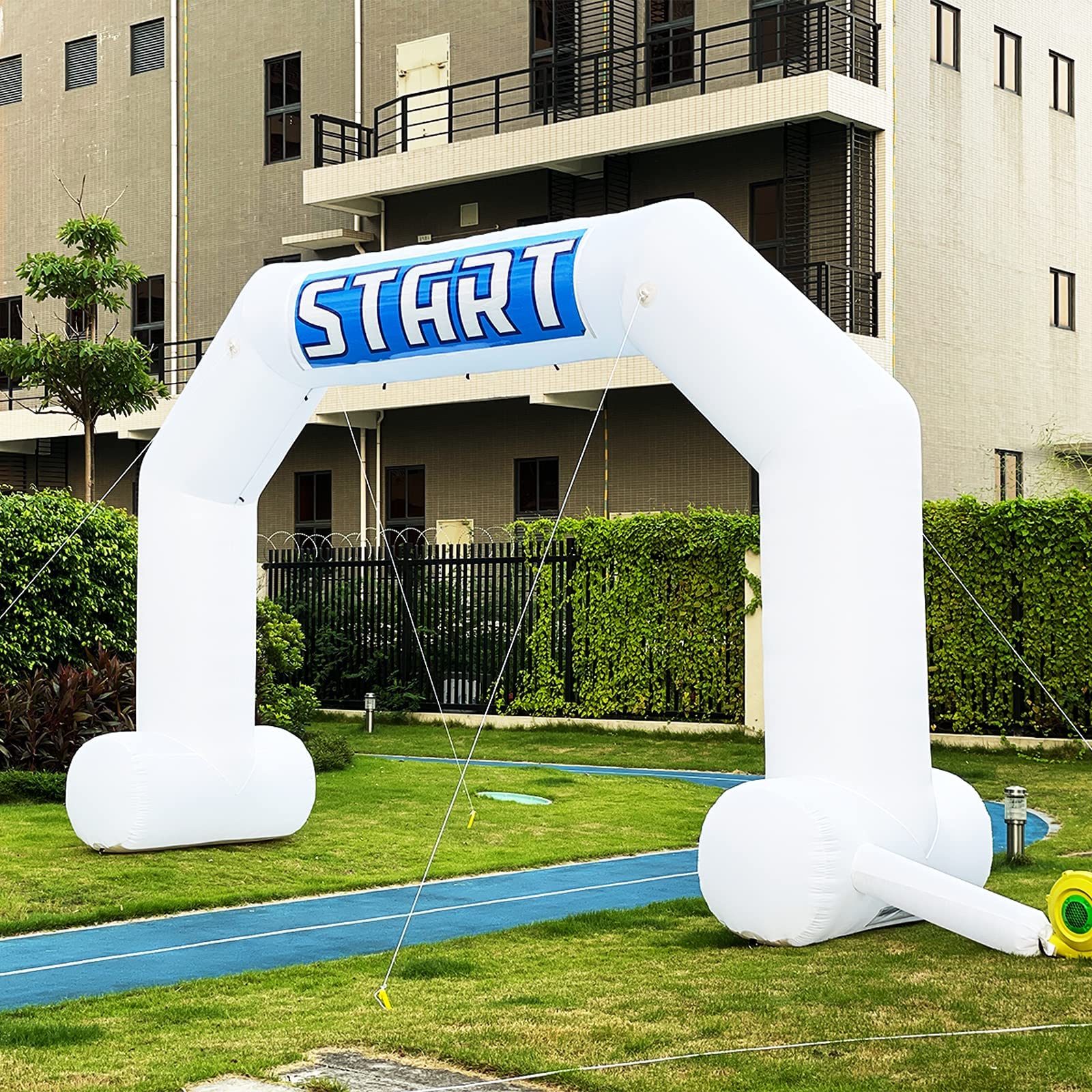Sewinfla 20ft Inflatable Arch White with Start Finish Line Banners and ...