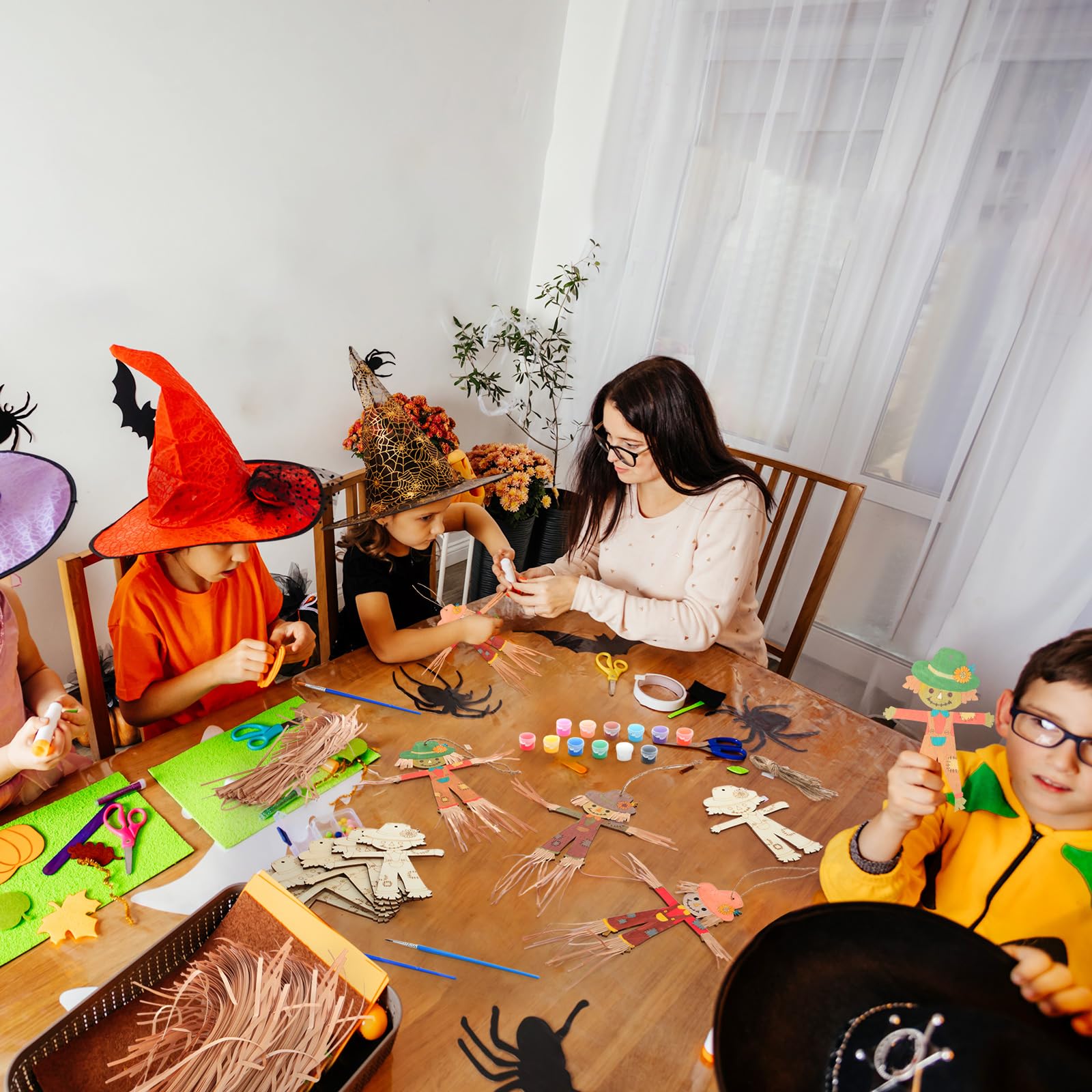 Snapklik.com : 12 Pcs Fall Scarecrow Craft Kit -Make You Own Wooden ...