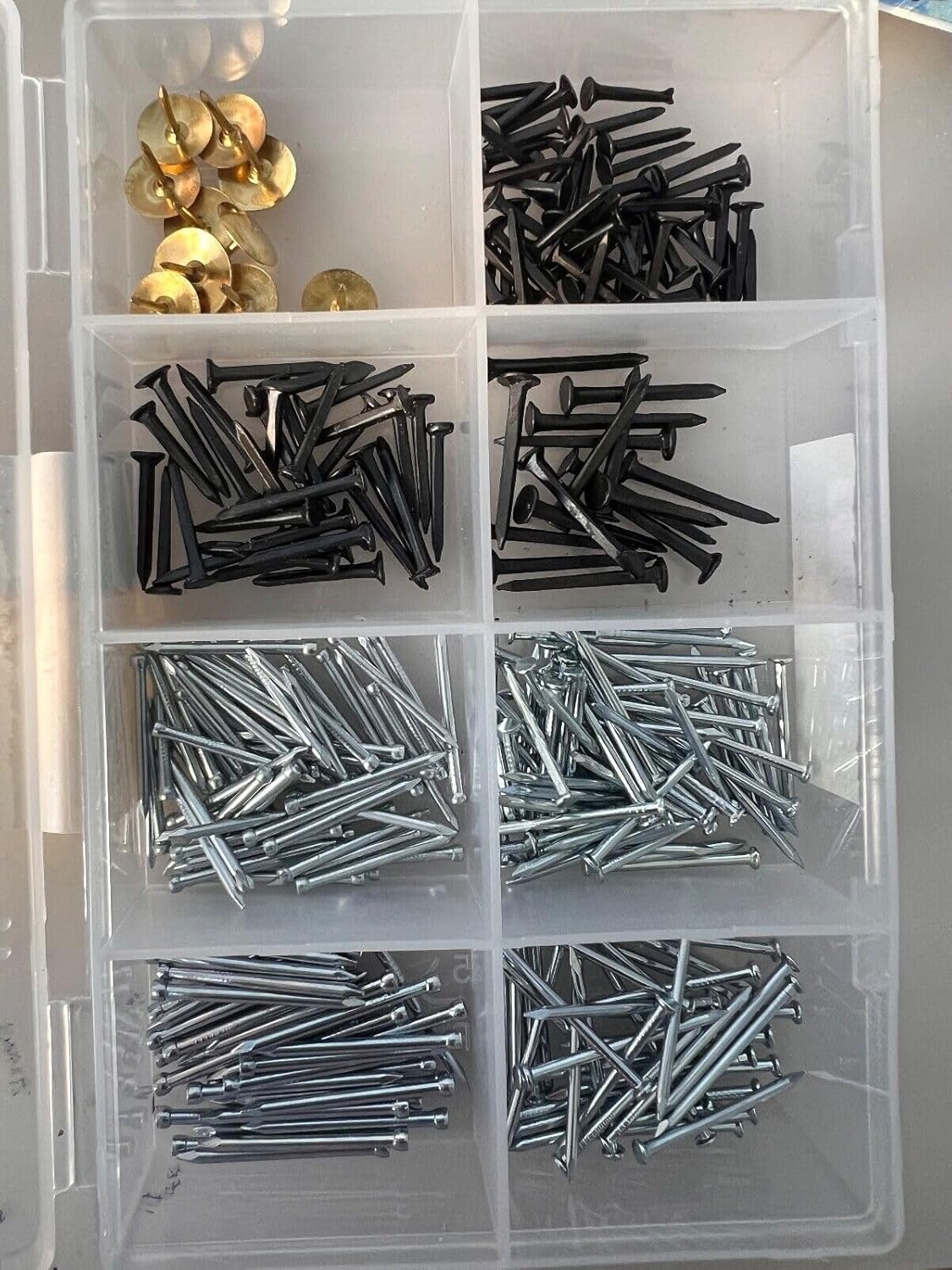 Steel Nail Assortment Kit (250 Pcs) Iron Nails & Pin Set for Hanging ...