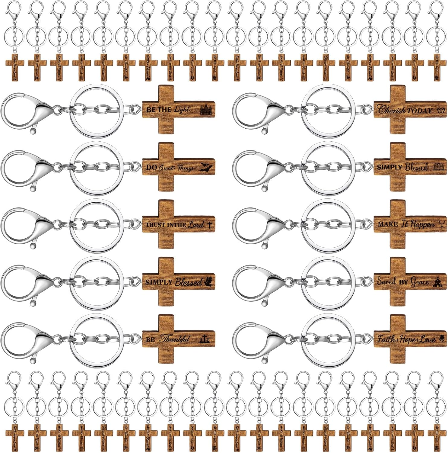 Amazon.com: Tondiamo 50 Pcs Bible Verse Keychain Bulk Christmas ...