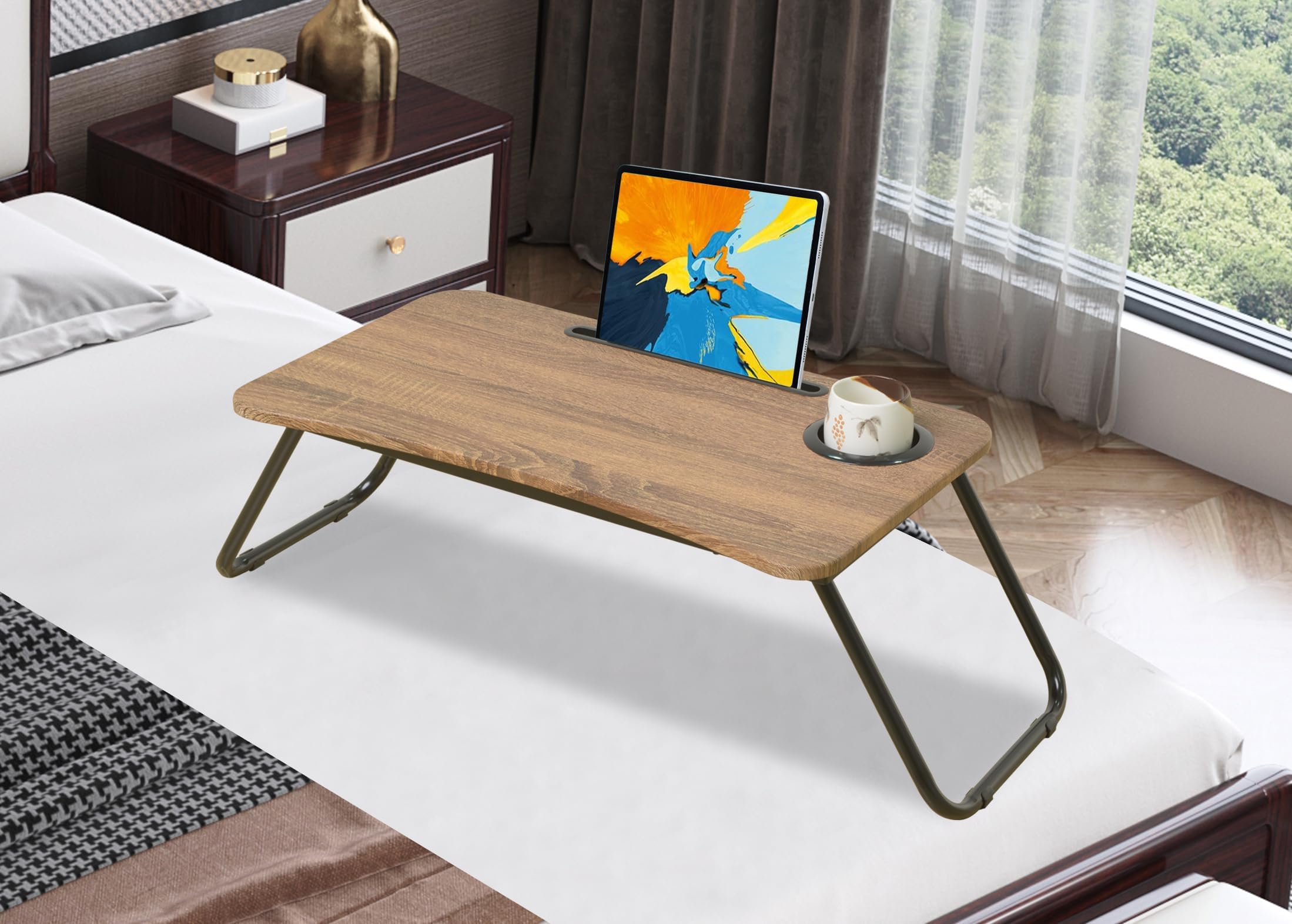 EKE Mesa Plegable para Laptop de Madera, Escritorio para Cama Portátil ...