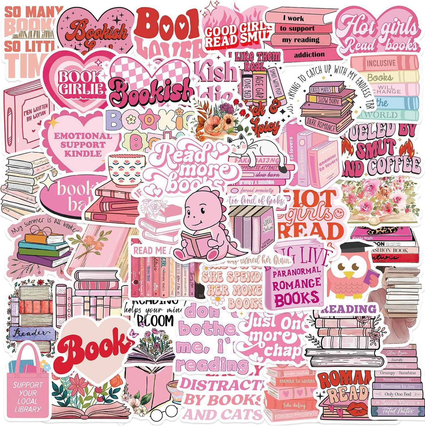 Moguri 60 Stück rosa Buchaufkleber, Buchaufkleber für Kindle, aesthetic ...