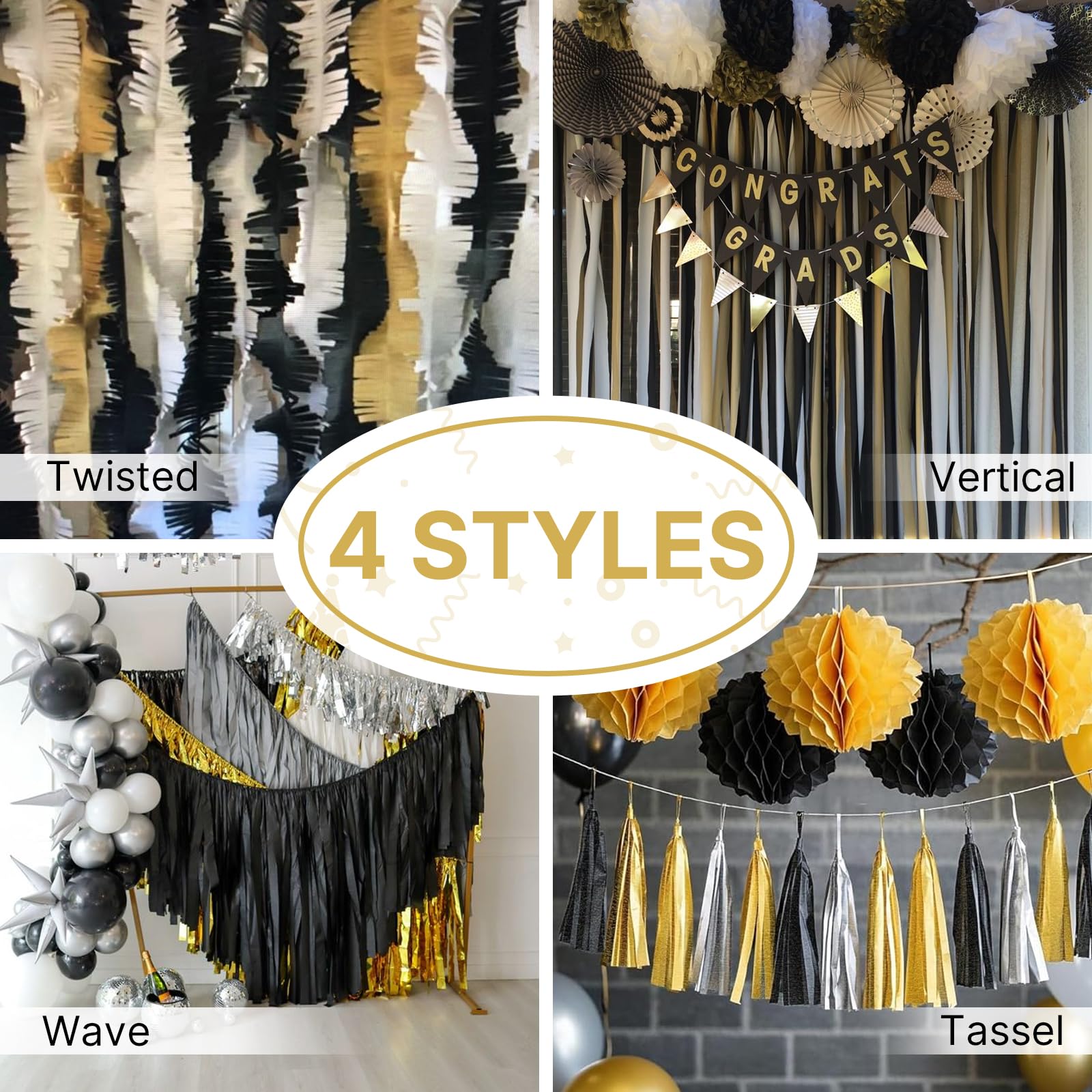 The Range JOHOUSE Crepe Paper Streamers 10 Rolls 820ft, Pack Of Party ...