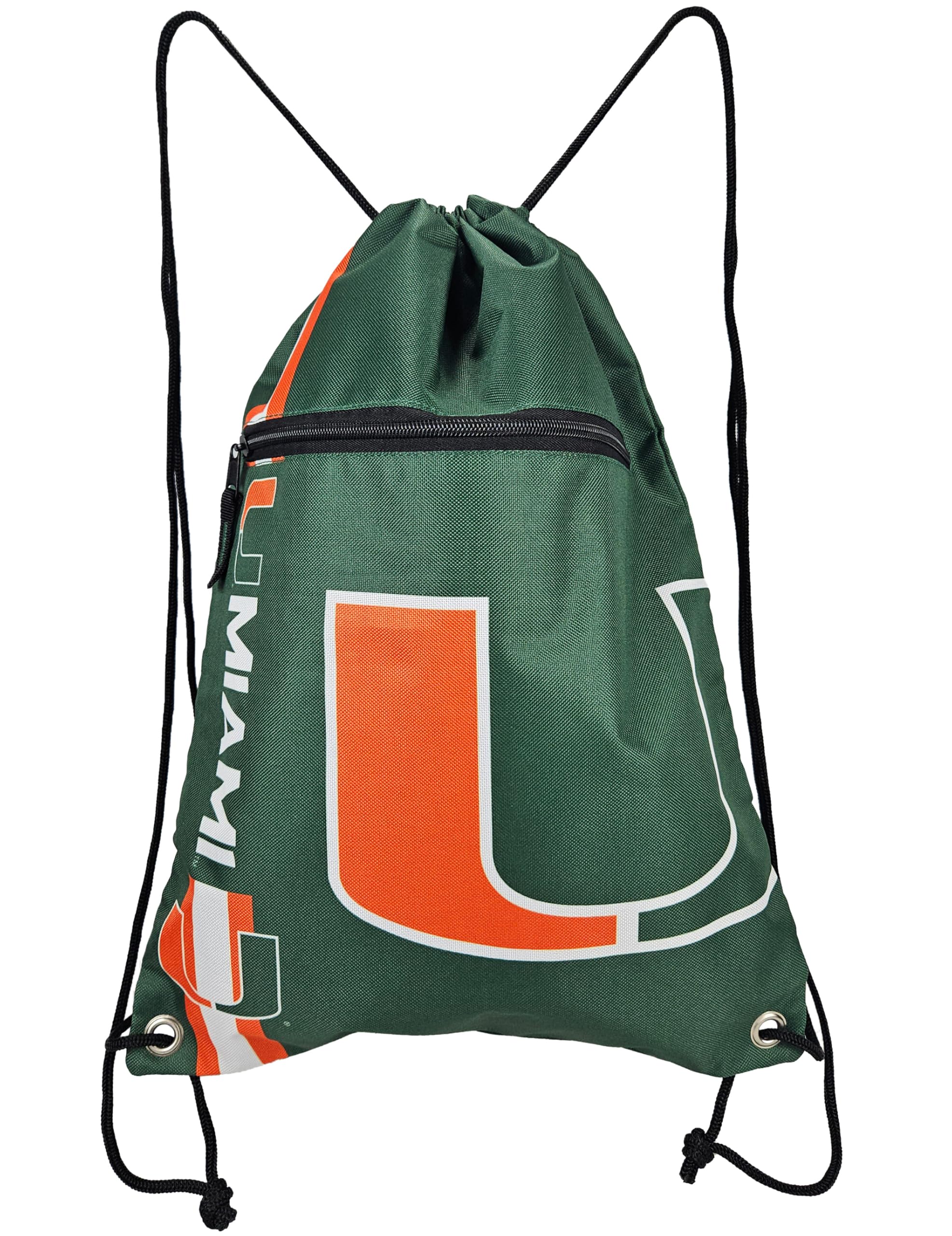 Amazon.com | FOCO University Of Miami Big Logo Drawstring Backpack with ...
