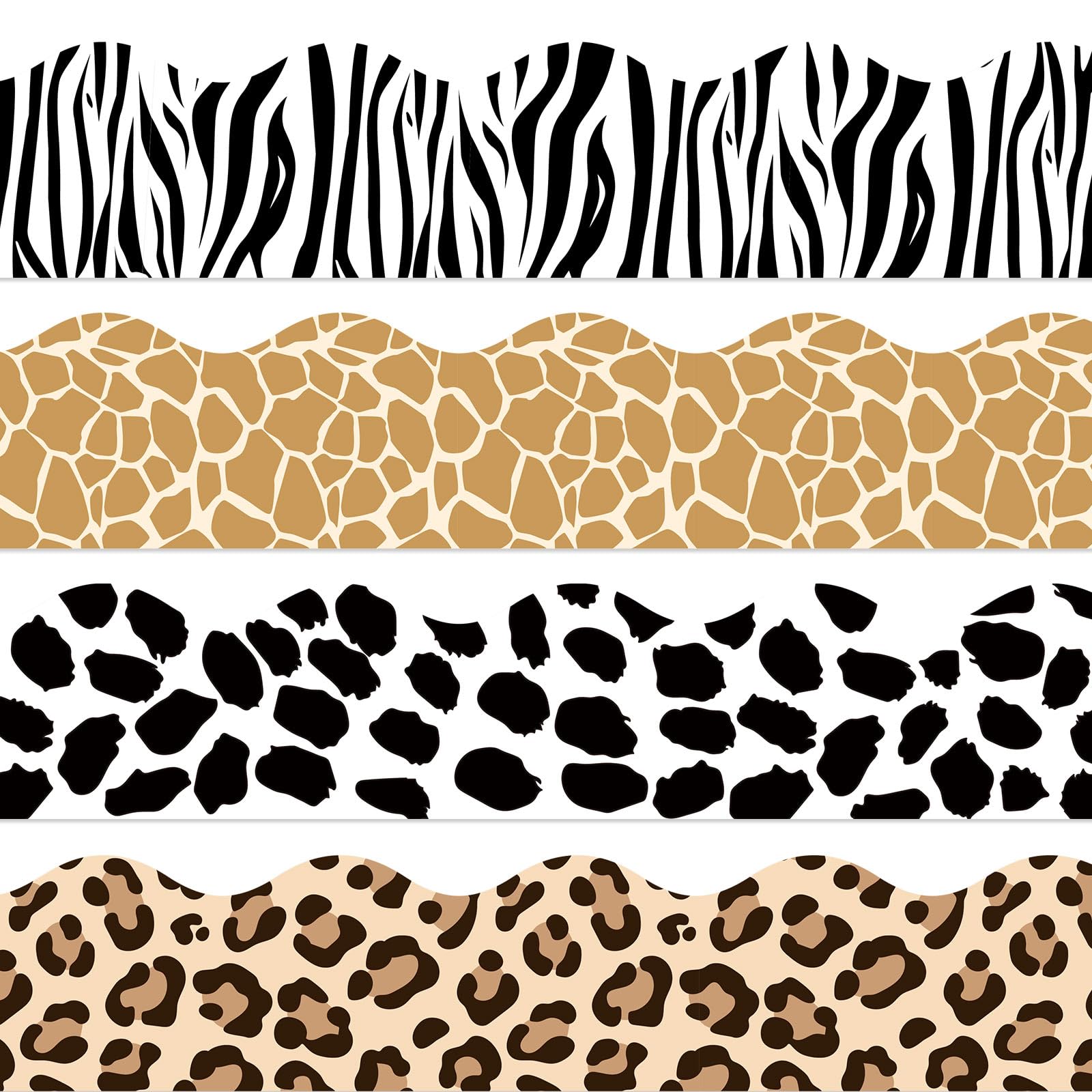 Amazon.com: AnyDesign 69Ft Animal Prints Bulletin Board Border Jungle ...