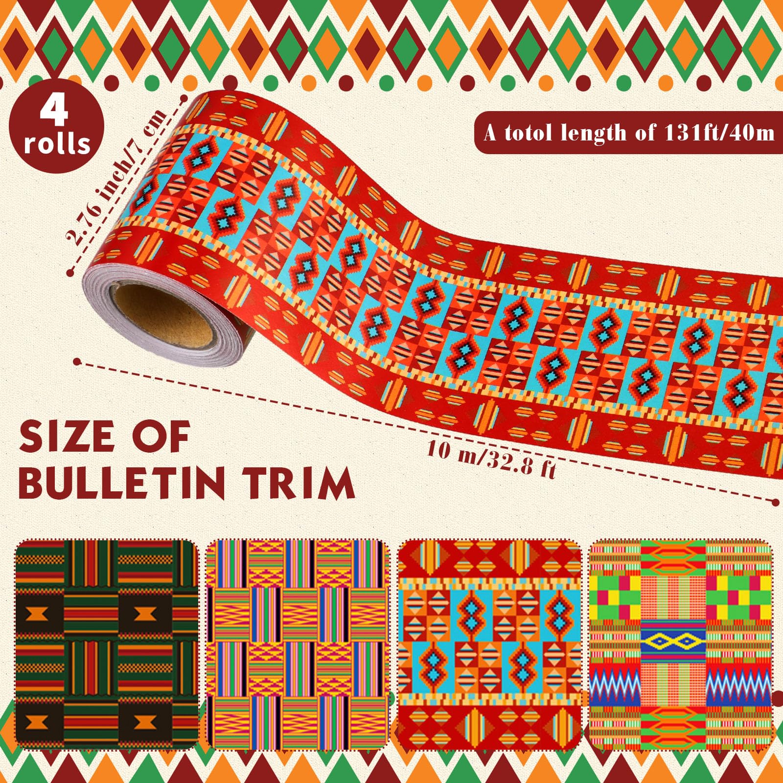 Snapklik.com : 4 Rolls 131 Ft Africa American Bulletin Board Borders ...