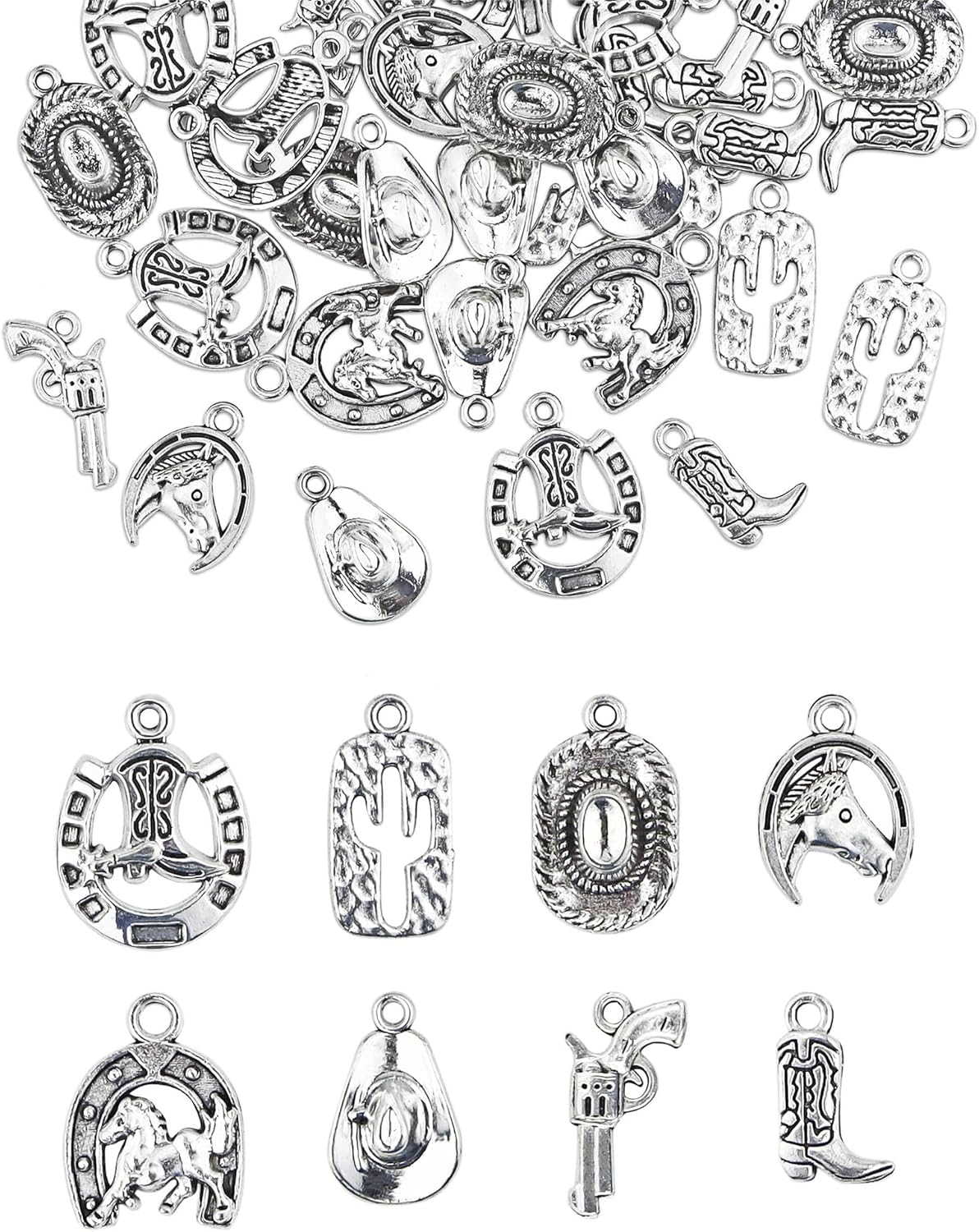 Amazon.com: YETOOME 48 Pieces Western Cowboy Charms for Jewelry Making ...