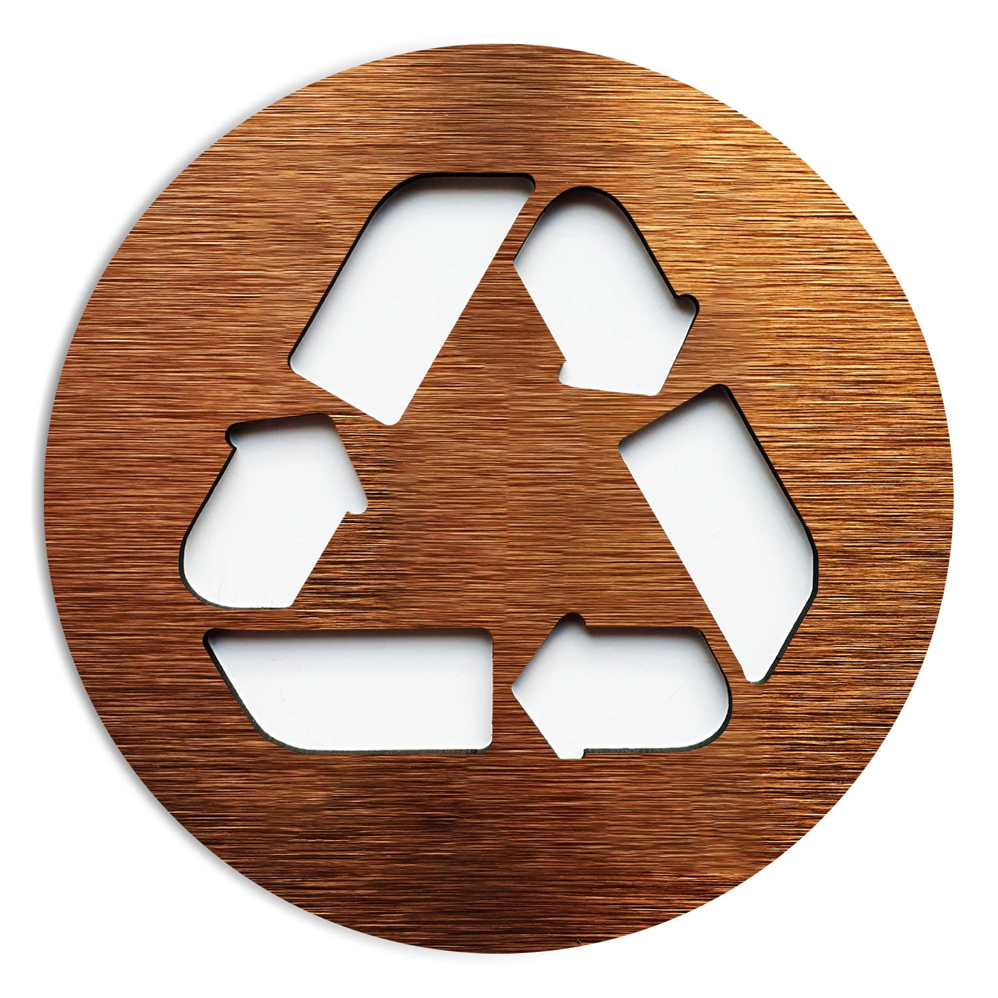 Bsydesign Aluminium Bronze Recycle Bin Sign Modern Square Trash Signage ...