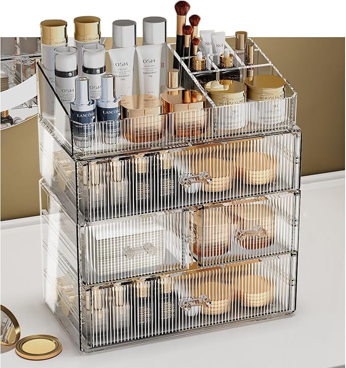 Amazon.com: Yatmung Stackable Make Up Organizers for Vanity - Extra ...