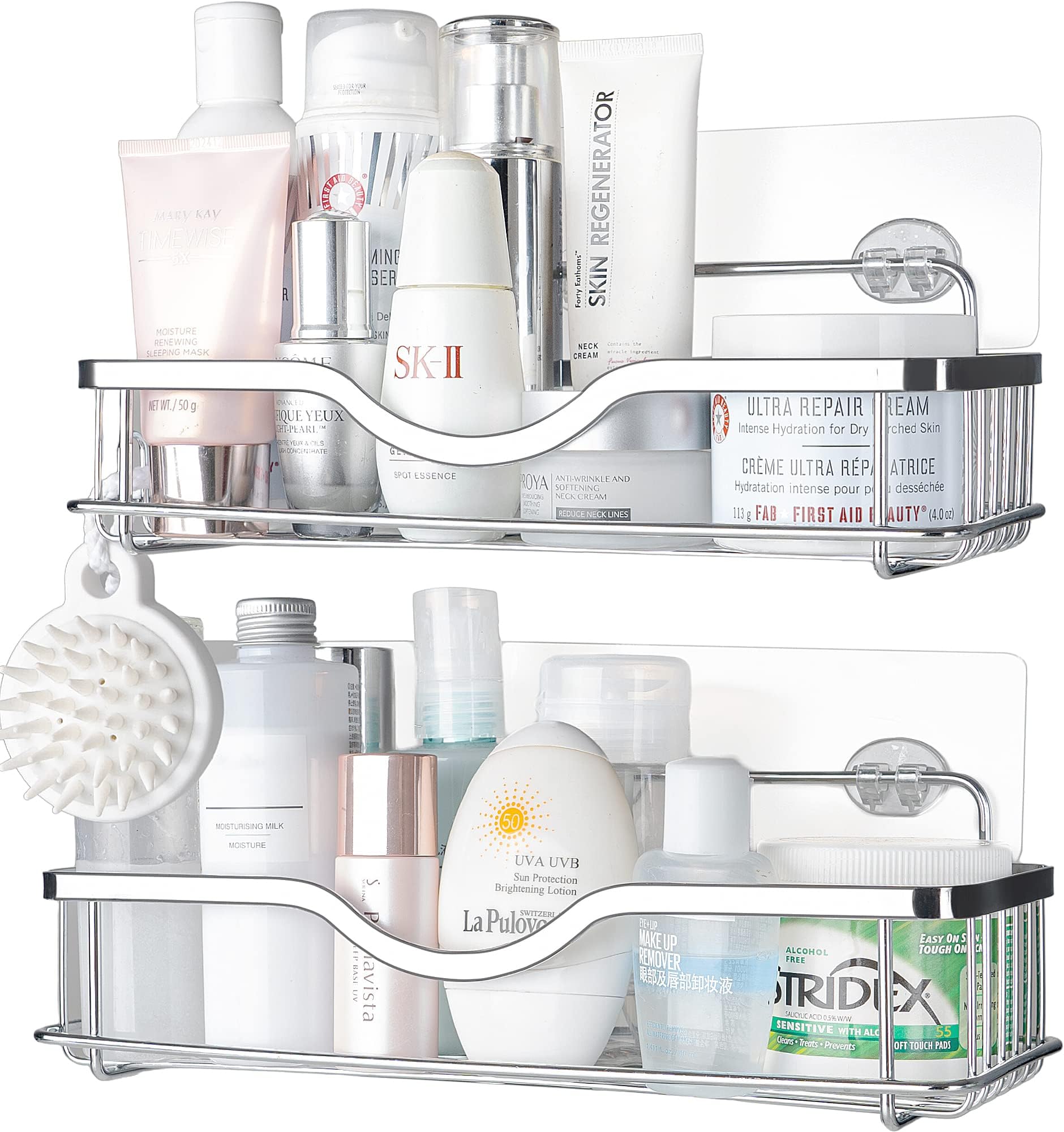 Homesthetic Shower Caddy with Hooks, Shower Shelf for Bathroom Storage ...