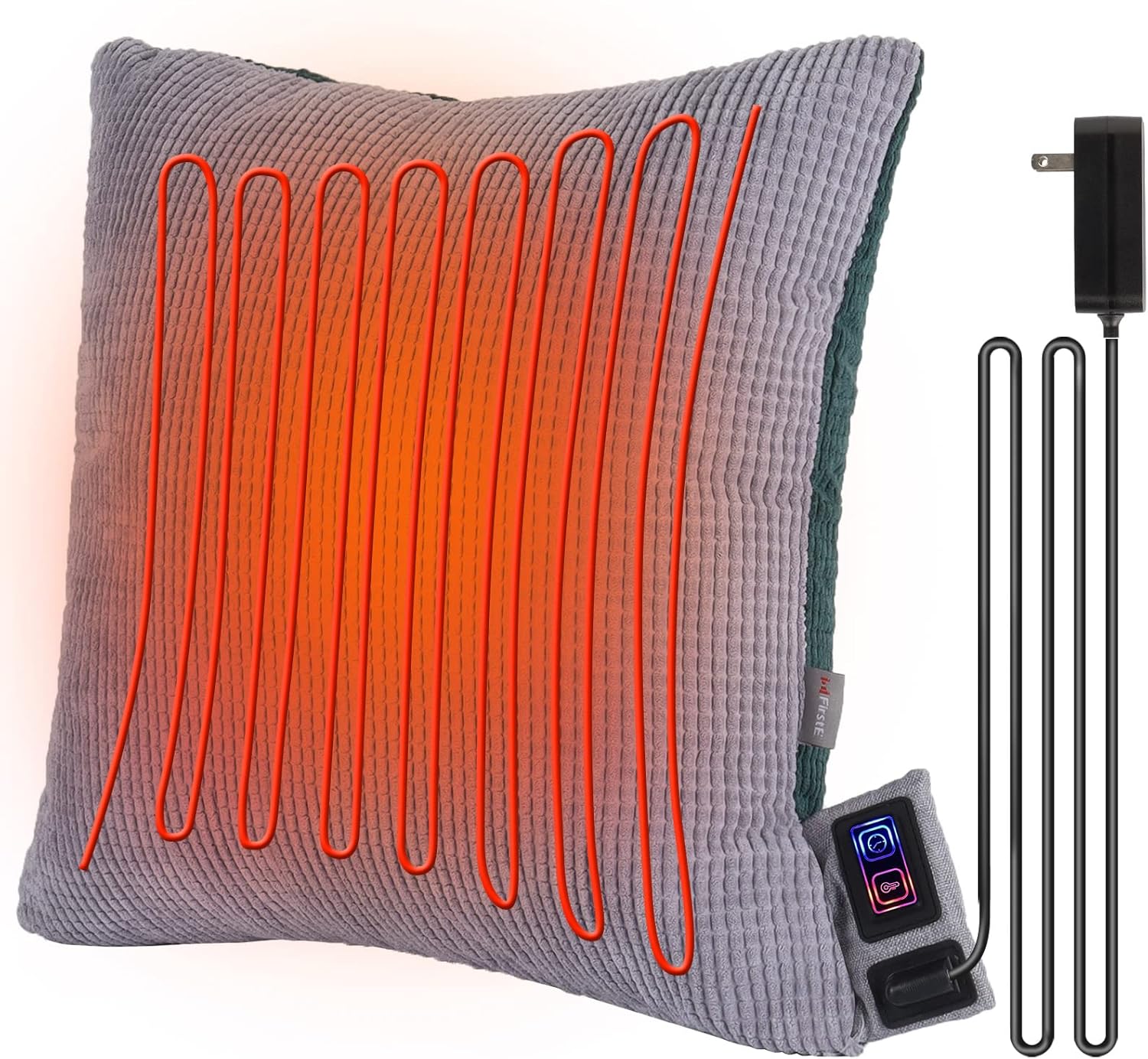 Amazon.com: FirstE Heated Throw Pillow, 17.7" x 17.7" Heating Lumbar ...