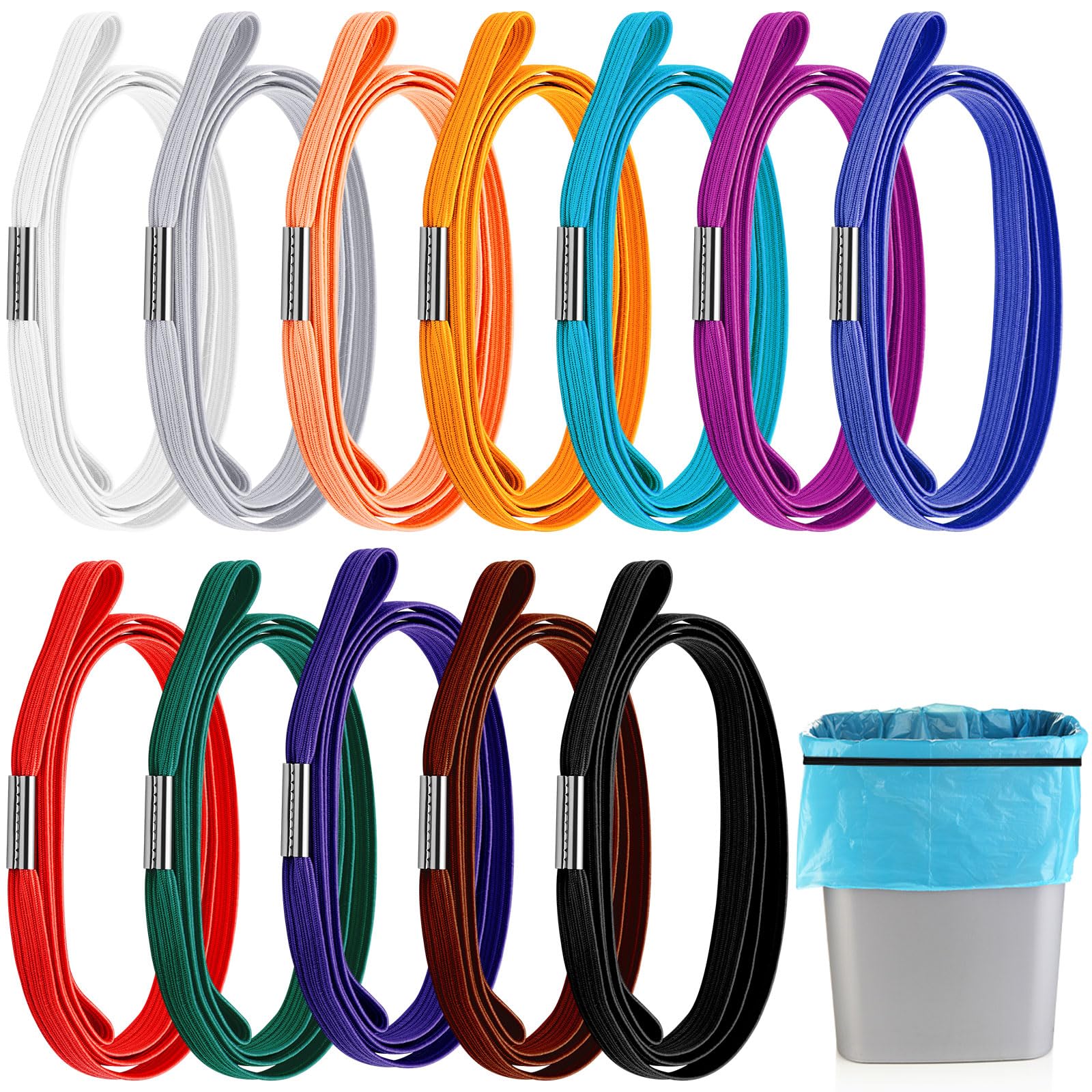 Amazon.com: Riakrum 12 Pcs 3.28 ft Trash Can Bands Fits 13 to 30 Gallon ...