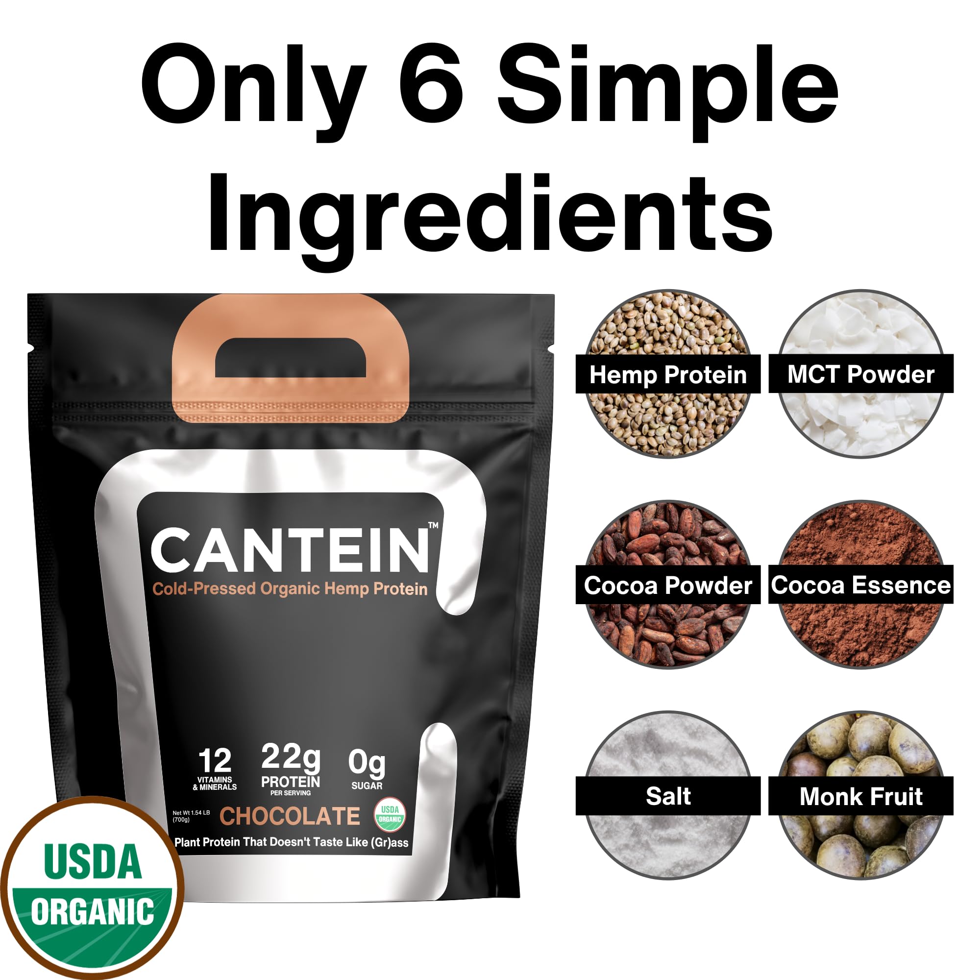 Snapklik.com : Cantein Plant Based Protein Powder, Organic Vegan Hemp ...
