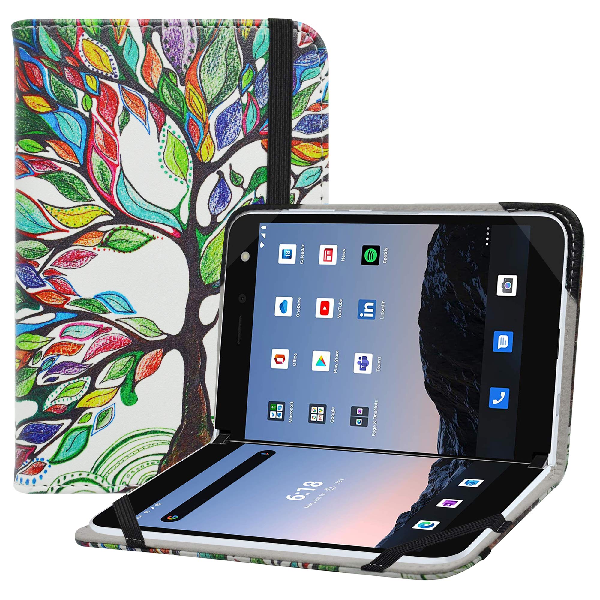 Amazon.com: Bige for Microsoft Surface Duo Case,PU Leather Folio 2 ...