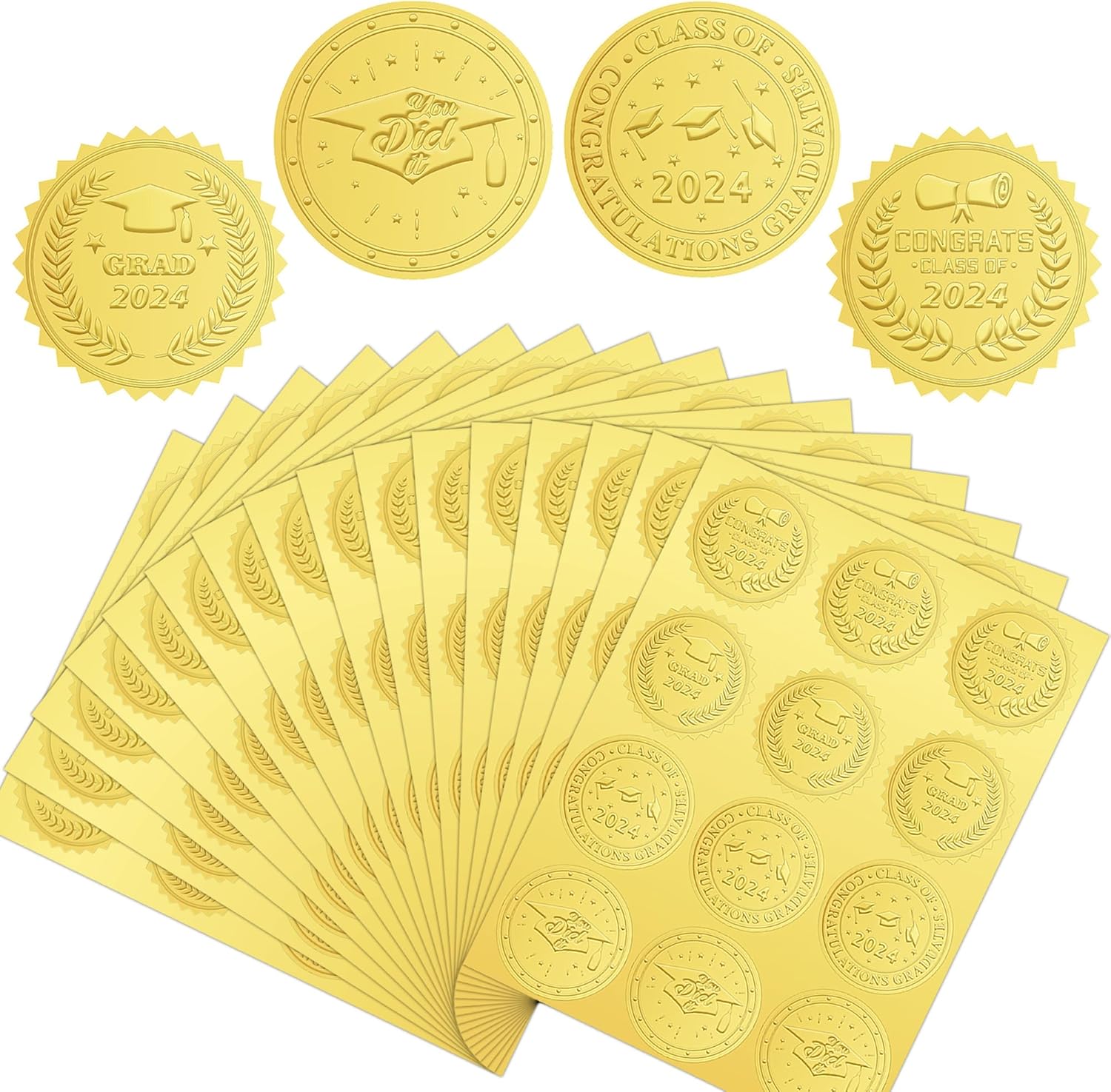 Amazon.com: Lucleag 360 PCS Embossed Graduation Envelope Seals Stickers ...