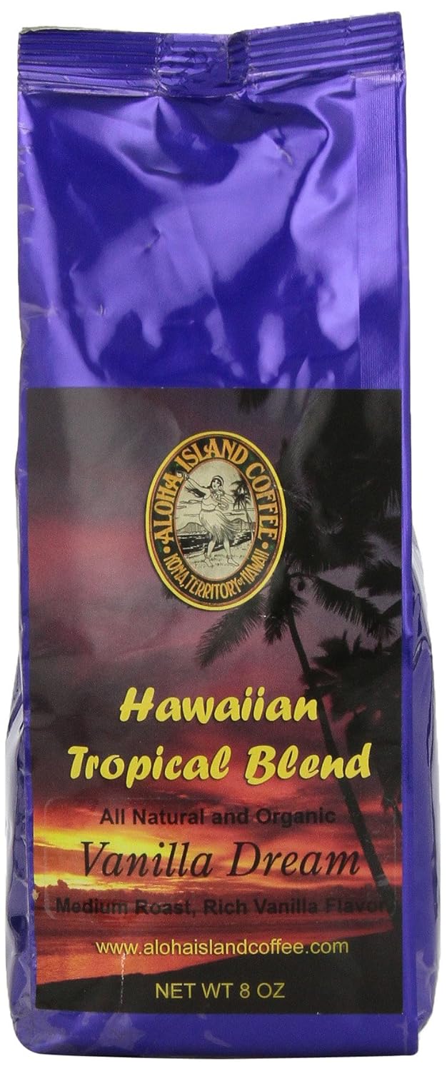 Amazon.com : Aloha Island Coffee Vanilla Organic Hawaiian Coffee Blend ...