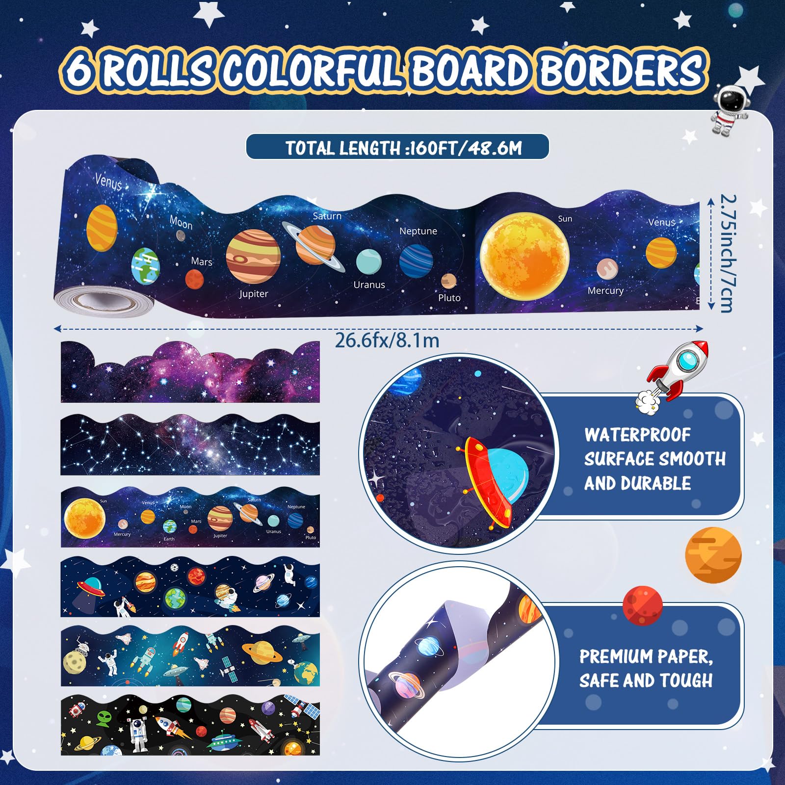 Snapklik.com : 160ft Border For Bulletin Board, Outer Space Classroom ...
