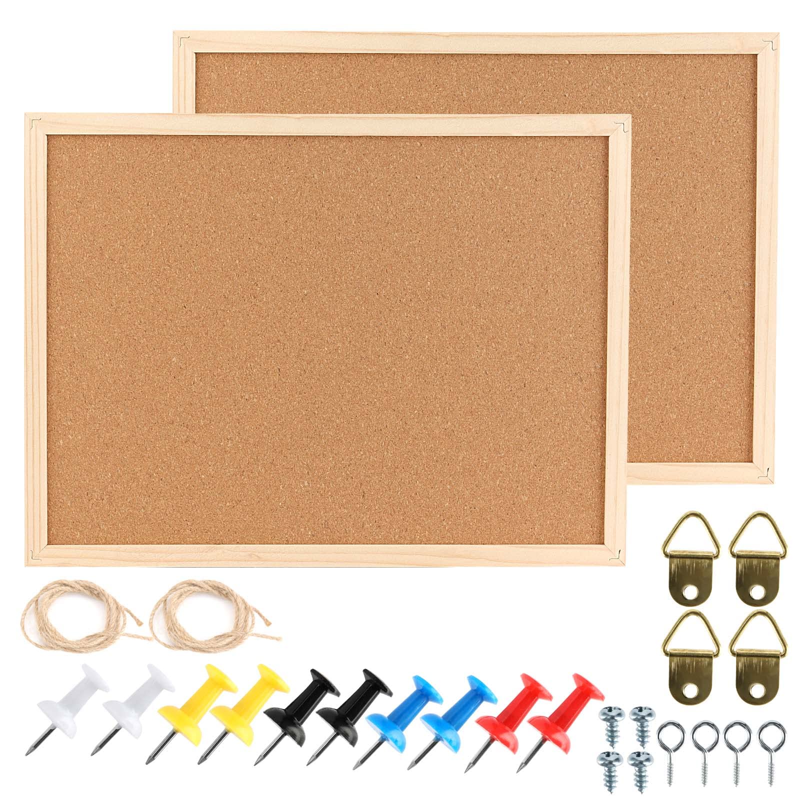 SEUNMUK 2 Pack 30 x 40 cm Large Cork Board, Cork Notice Boards with ...