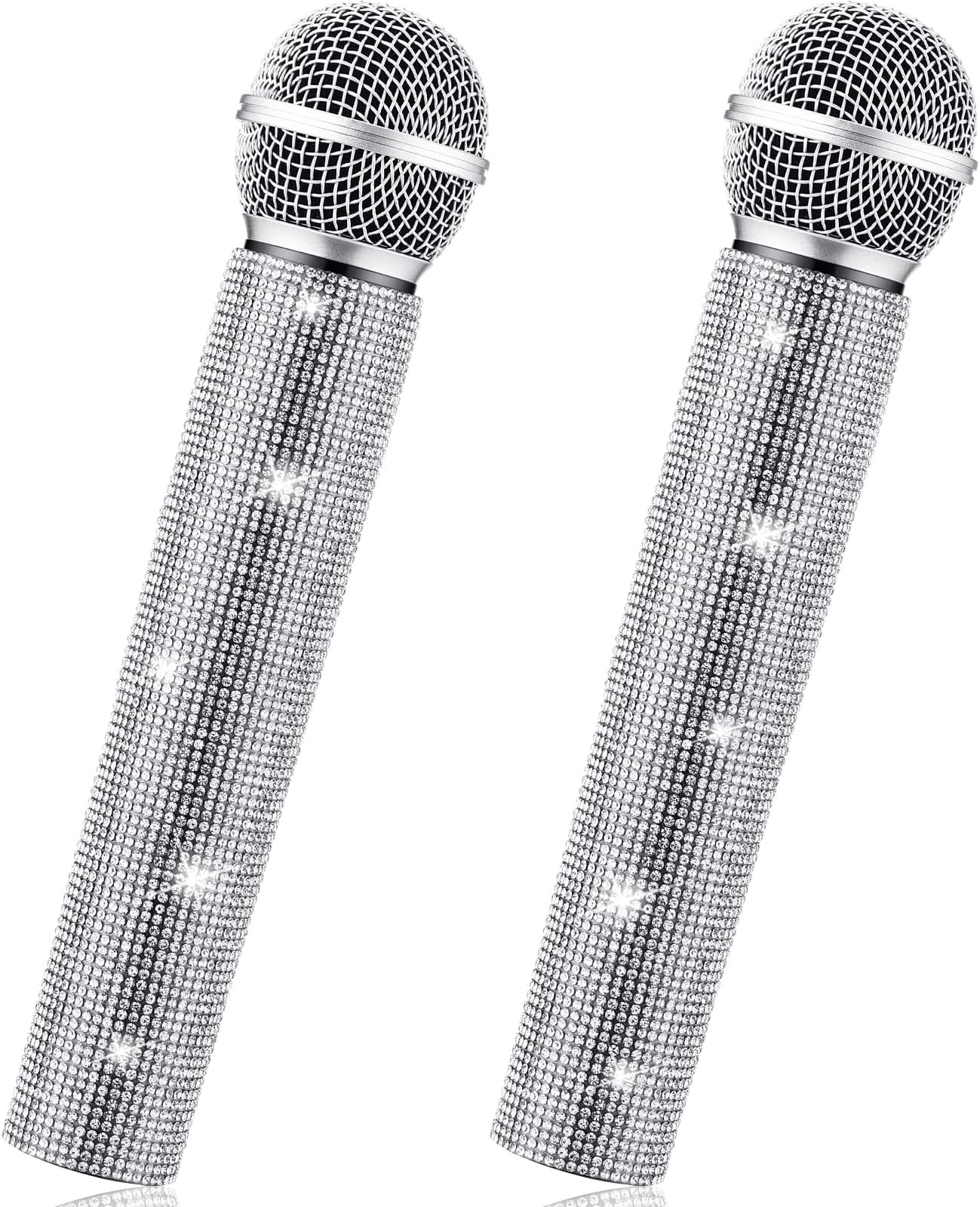 Amazon.com: Threan 2 Pcs Fake Microphone Prop Mic Bling Rhinestones ...