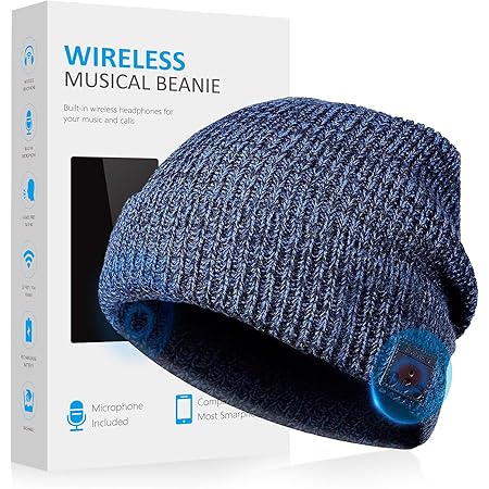 Amazon.com: Bluetooth Beanie Wireless Hat with Scarf – Headphone Beanie ...
