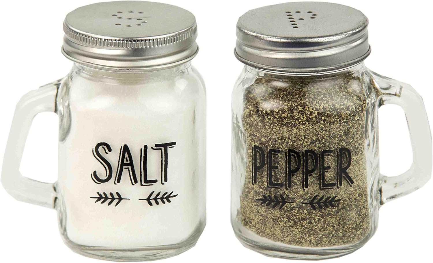 Amazon.com: Home Basics Mason Jar Set Salt and Pepper Shaker, One Size ...