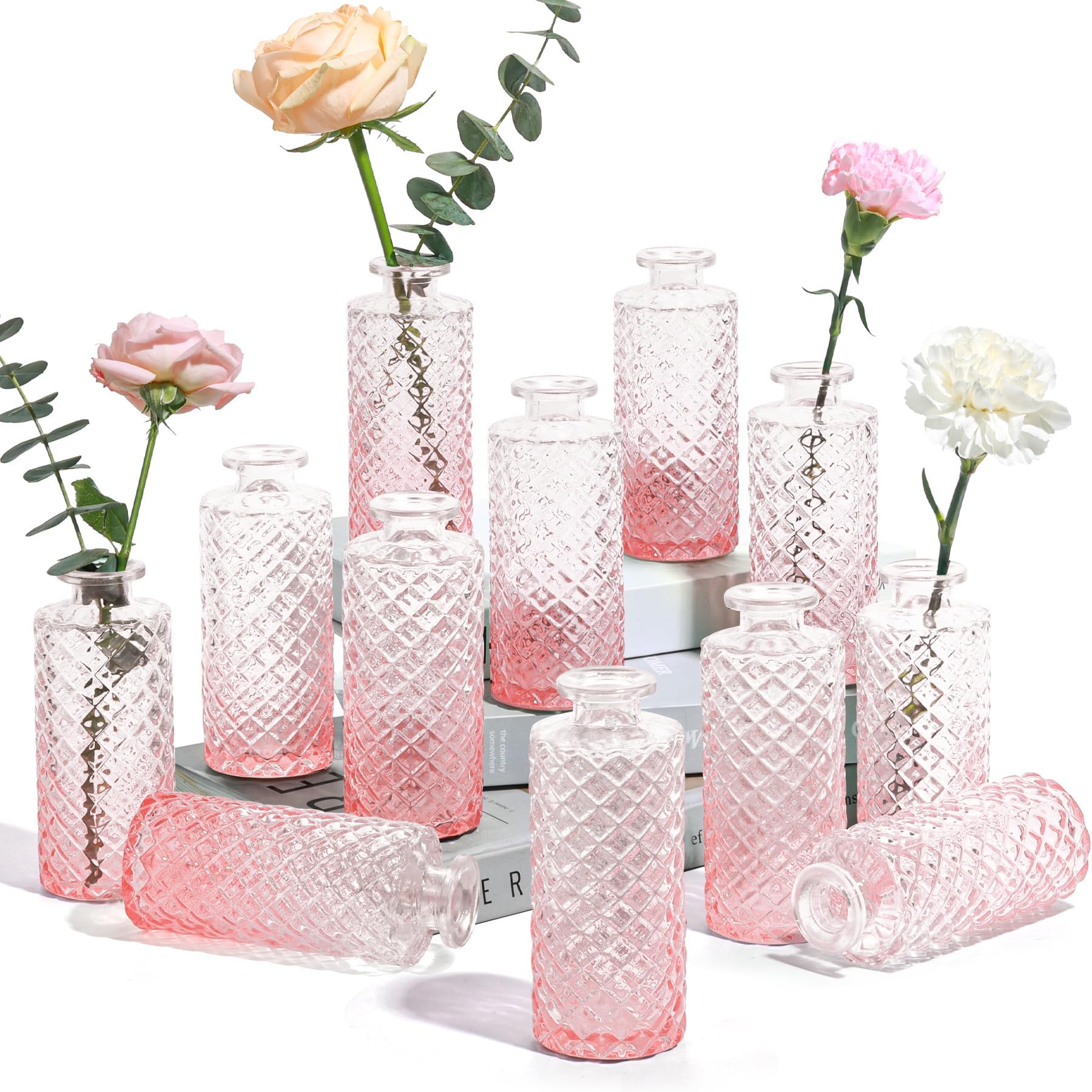 Amazon.com: Mumufy 16 Pcs Bud Vases Bulk Flower Vase for Centerpieces ...