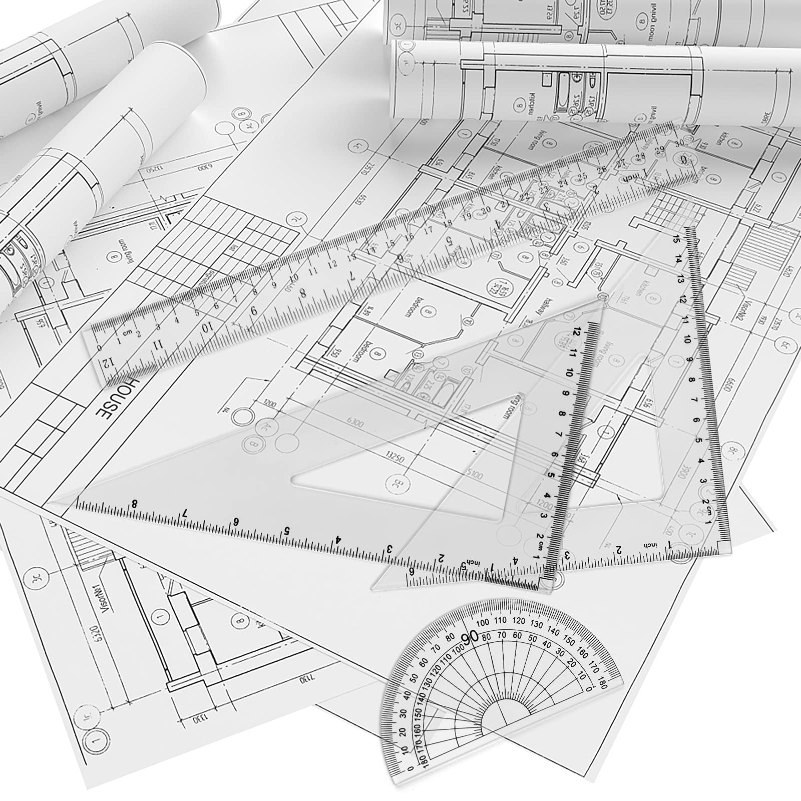 Snapklik.com : Coopay 12 Inch Math Geometry Tool Plastic Ruler Square ...