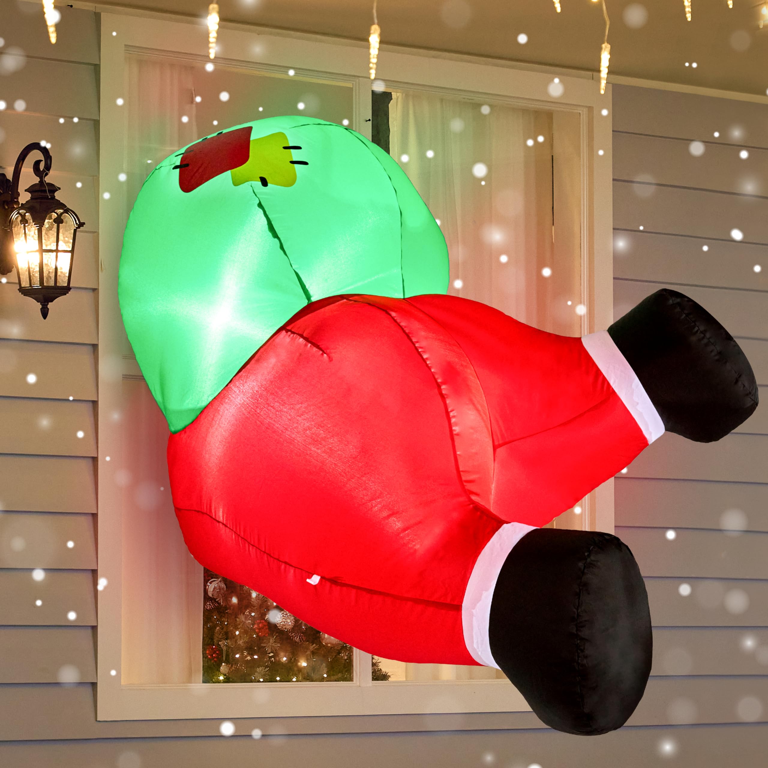 Joiedomi 3 FT Christmas Inflatable Santa Butt Stuck Broke Out from ...
