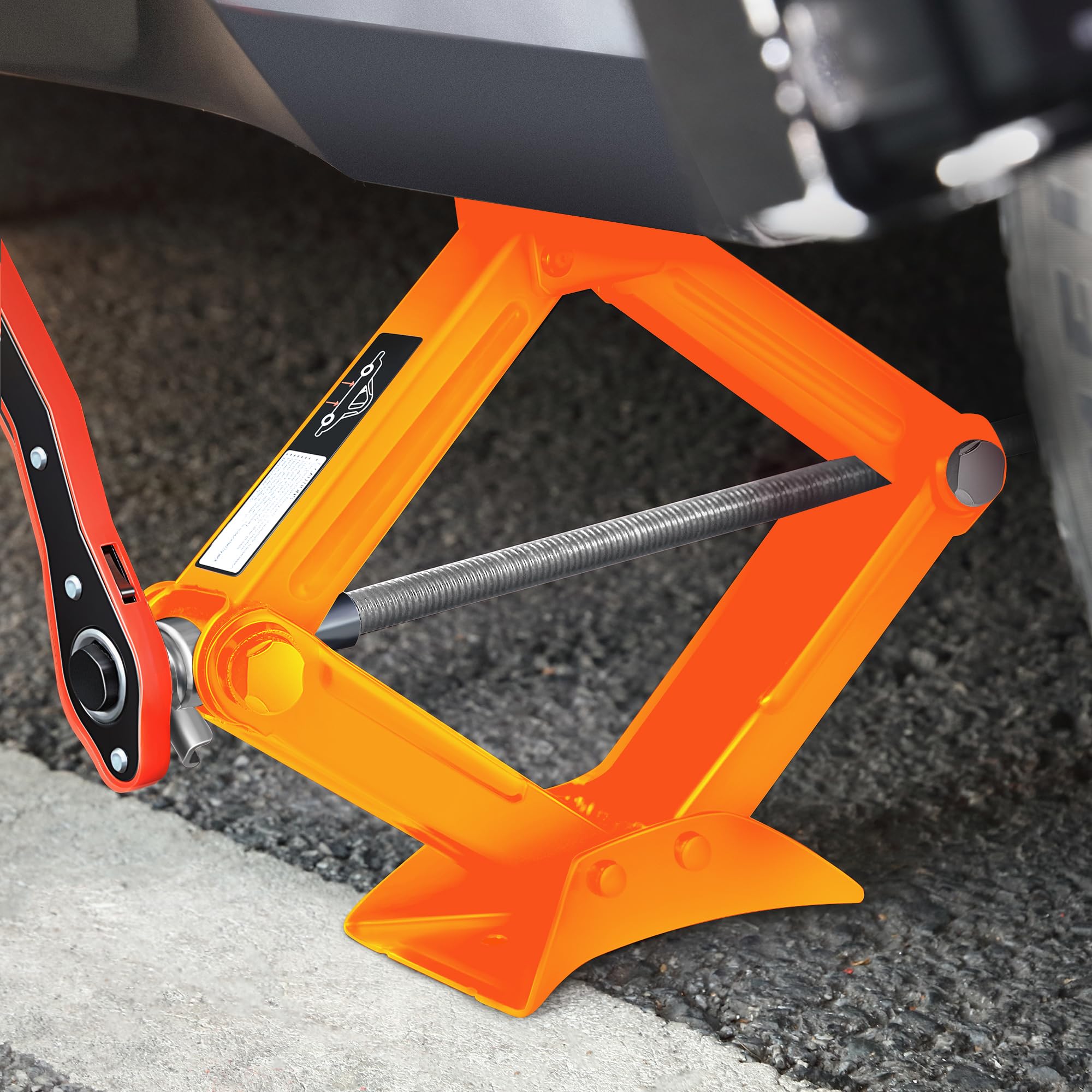 Small Scissor Jack DNA Motoring TOOLS-00282 Universal 1.5 Ton 3306 LBs ...