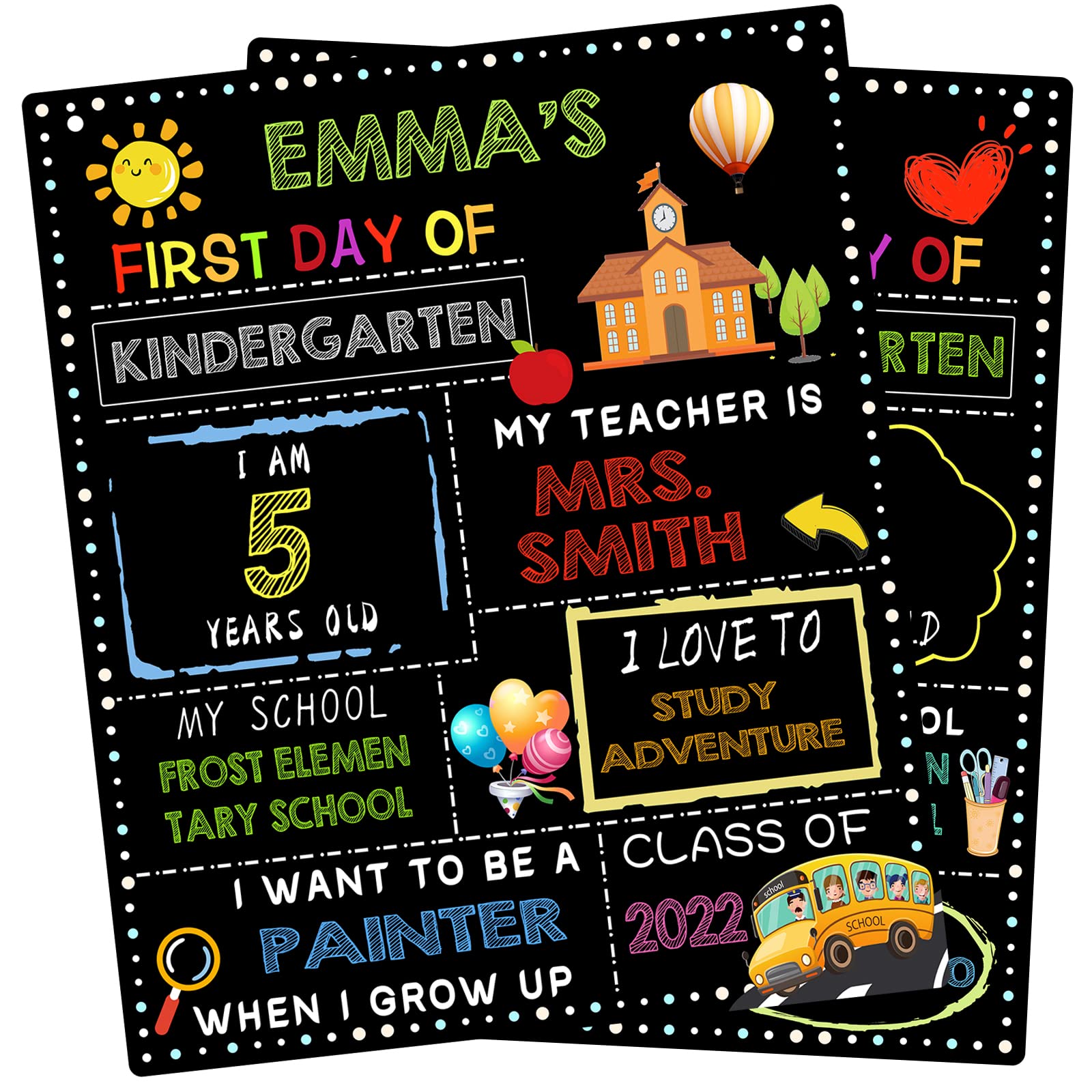 Buy First Day and Last Day of School Chalkboard Sign, 10 x 12 Inch 1st ...