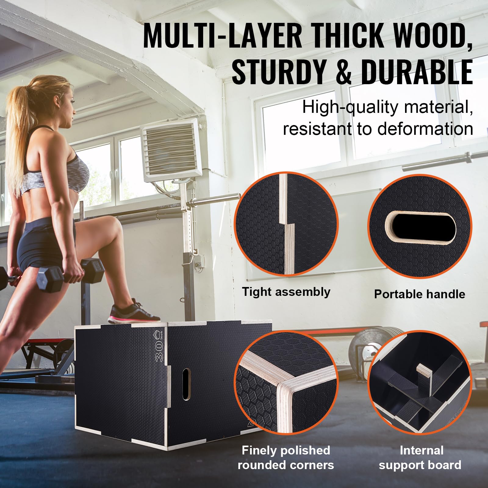 Snapklik.com : 3 In 1 Plyometric Jump Box, Wooden Plyo Box, Platform ...