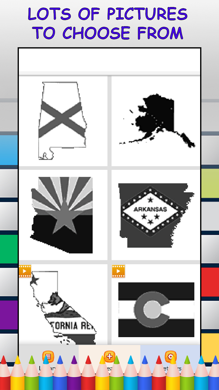 USA State Flag Maps Color by Number - FREE Pixel Art Game - Coloring ...