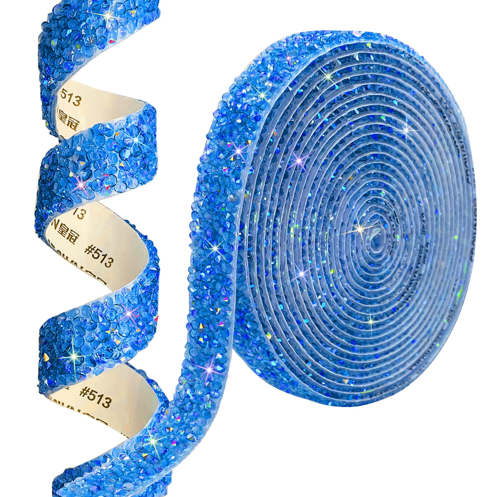 Amazon.com: Nubarssy Self Adhesive Blue Resin Rhinestone Strips ...